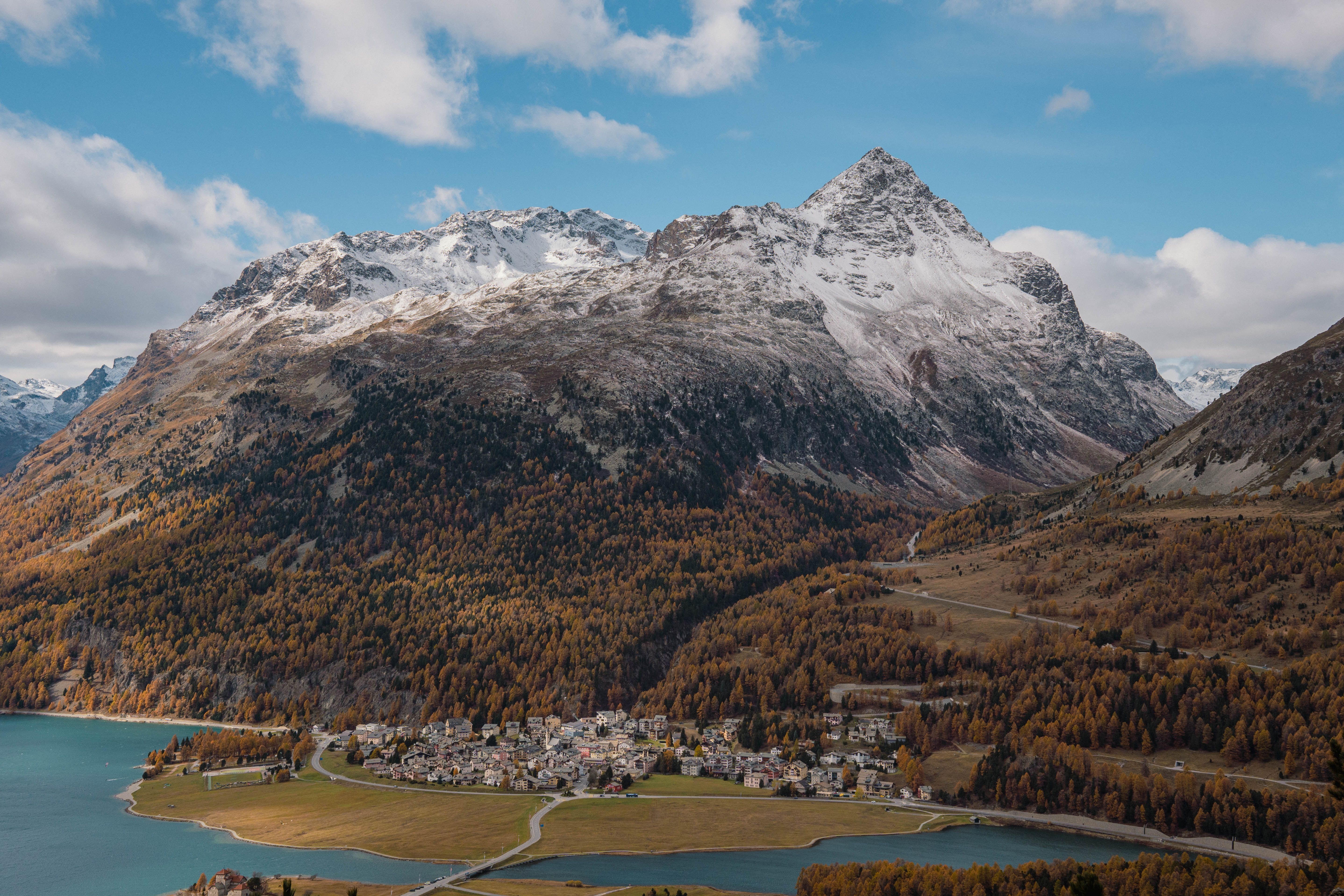 Scenic View of Snow-Capped Swiss Alps in Fall · Free Stock Photo