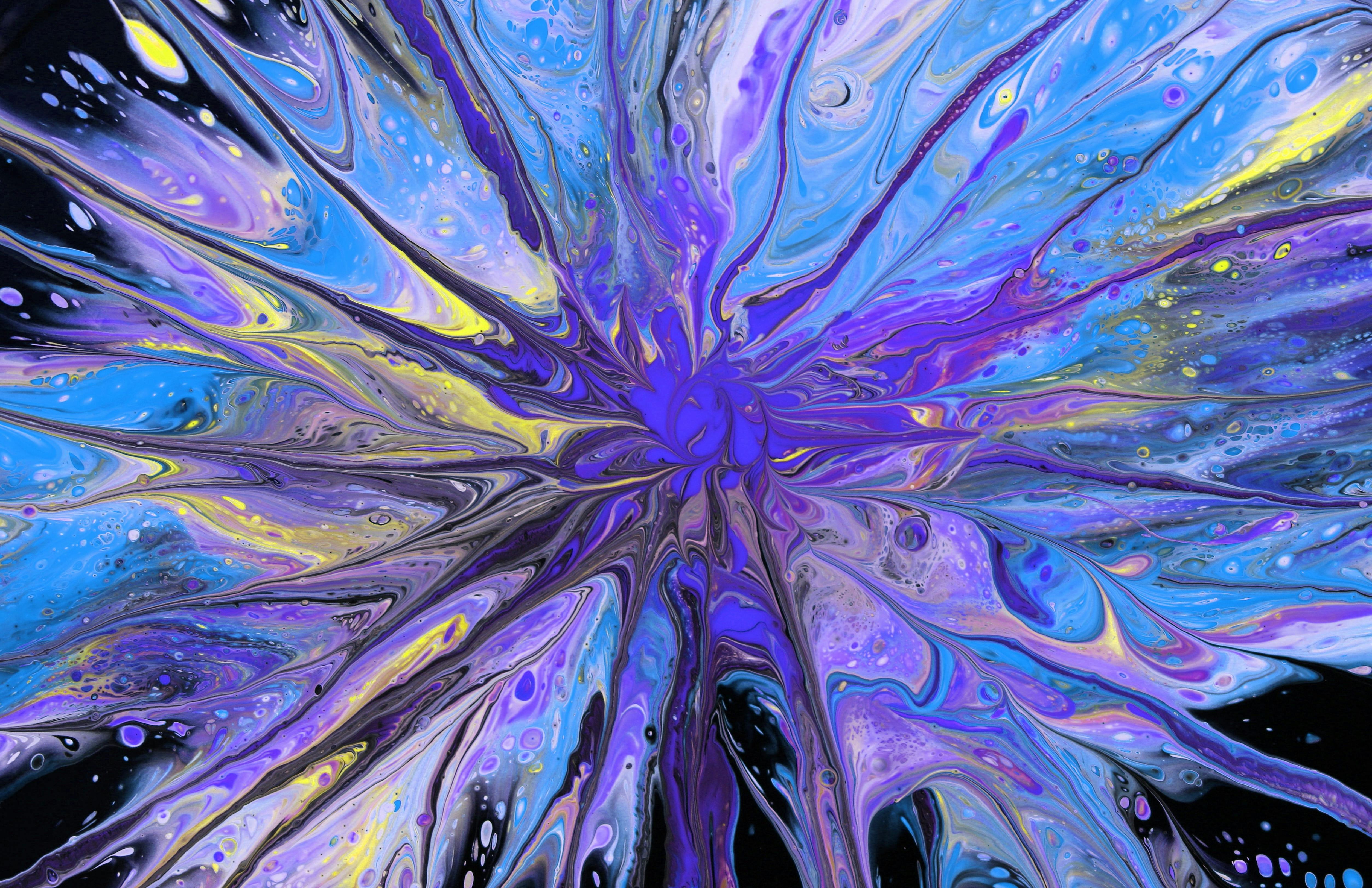 Colorful Abstract Fluid Art with Vivid Swirls · Free Stock Photo