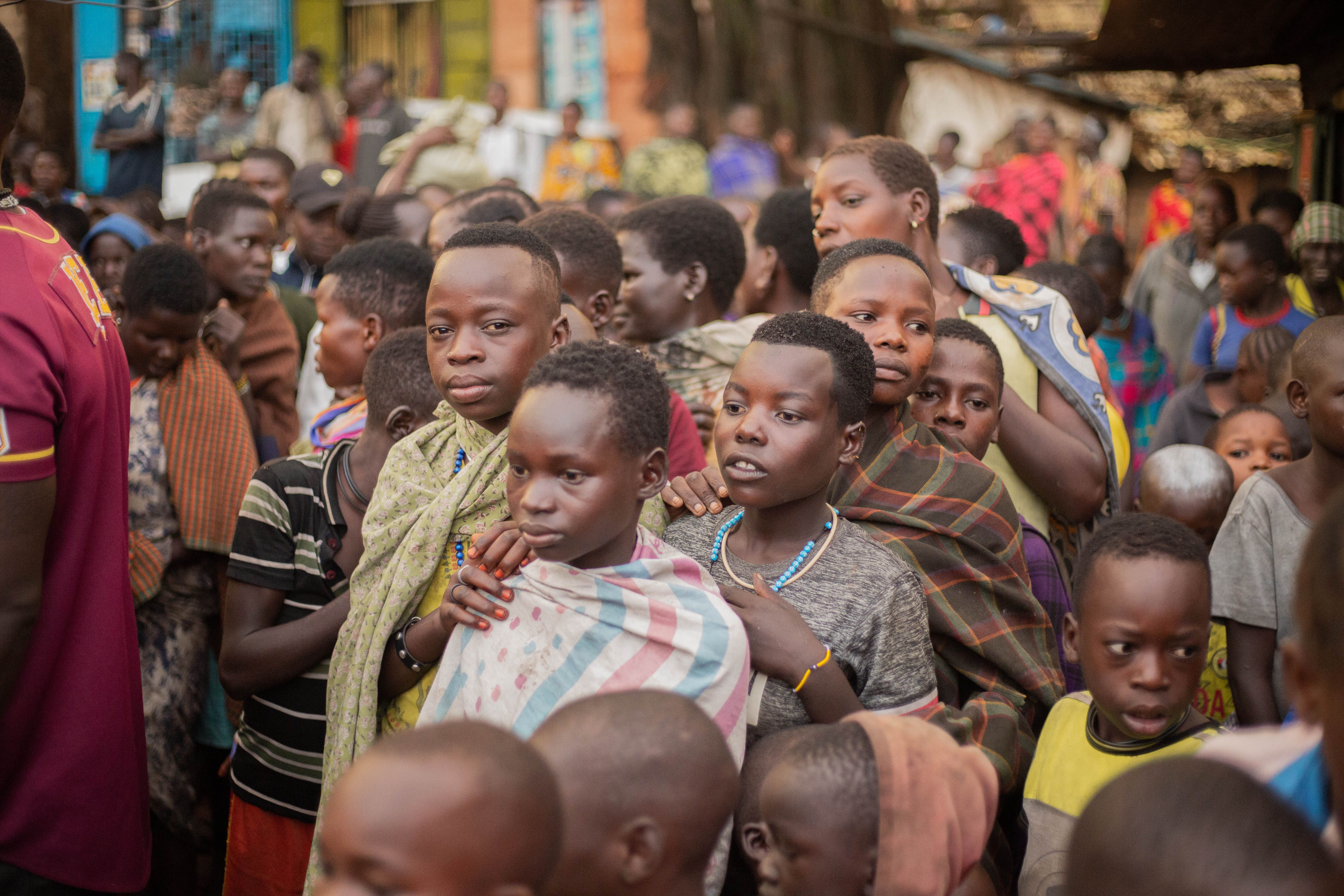 Crowded Street Scene with African Children · Free Stock Photo
