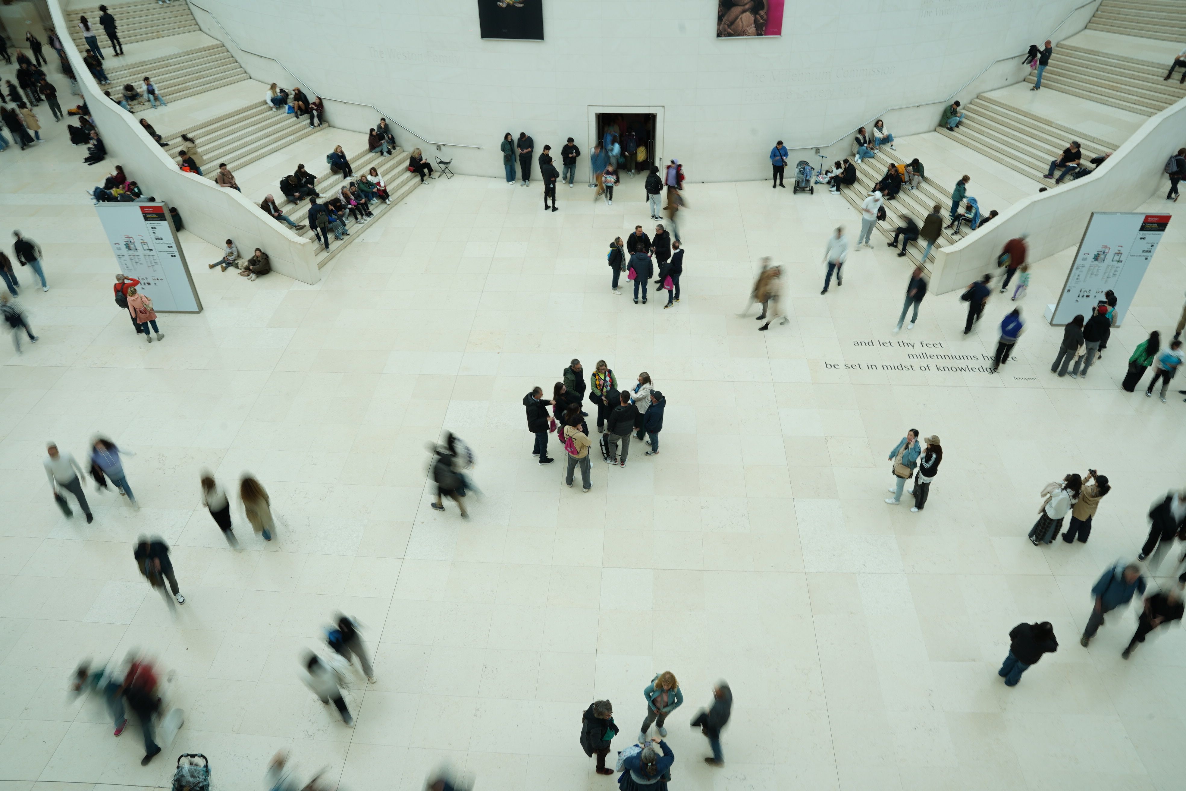 Busy Crowd in Modern British Museum Foyer · Free Stock Photo