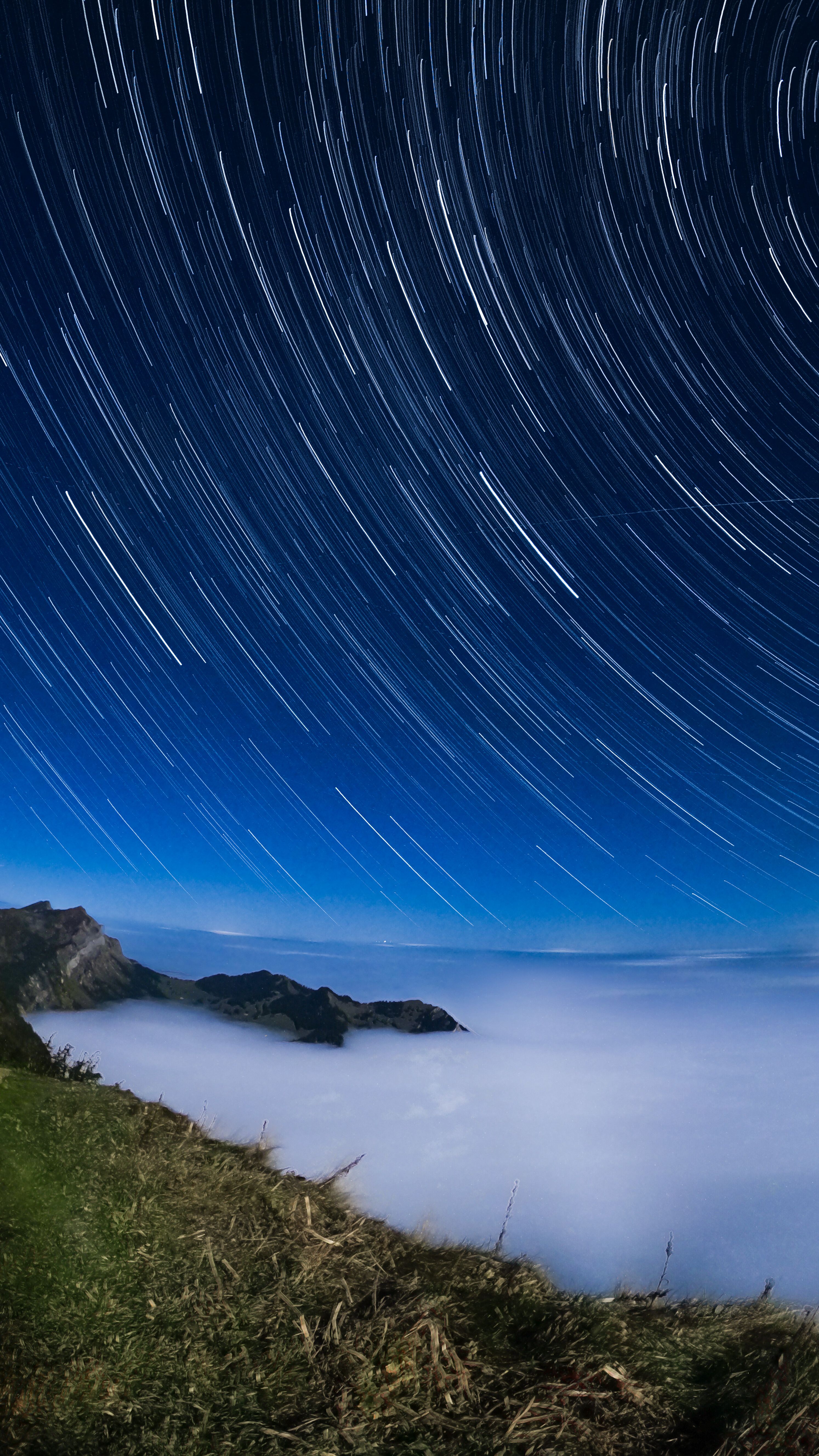 Star Trails over Swiss Alps at Night · Free Stock Photo