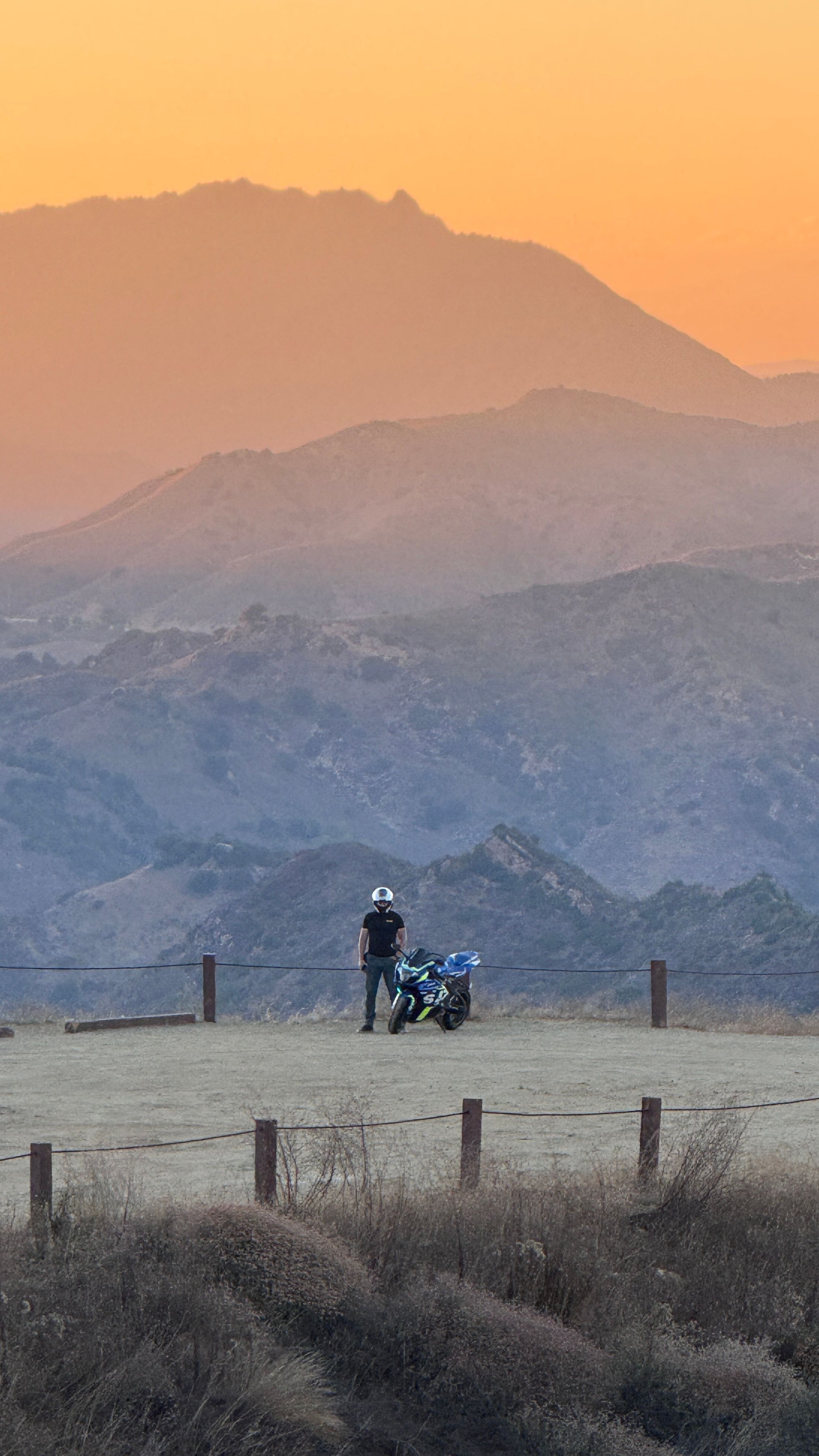 Sunset Motorcycle View in Calabasas Hills · Free Stock Photo