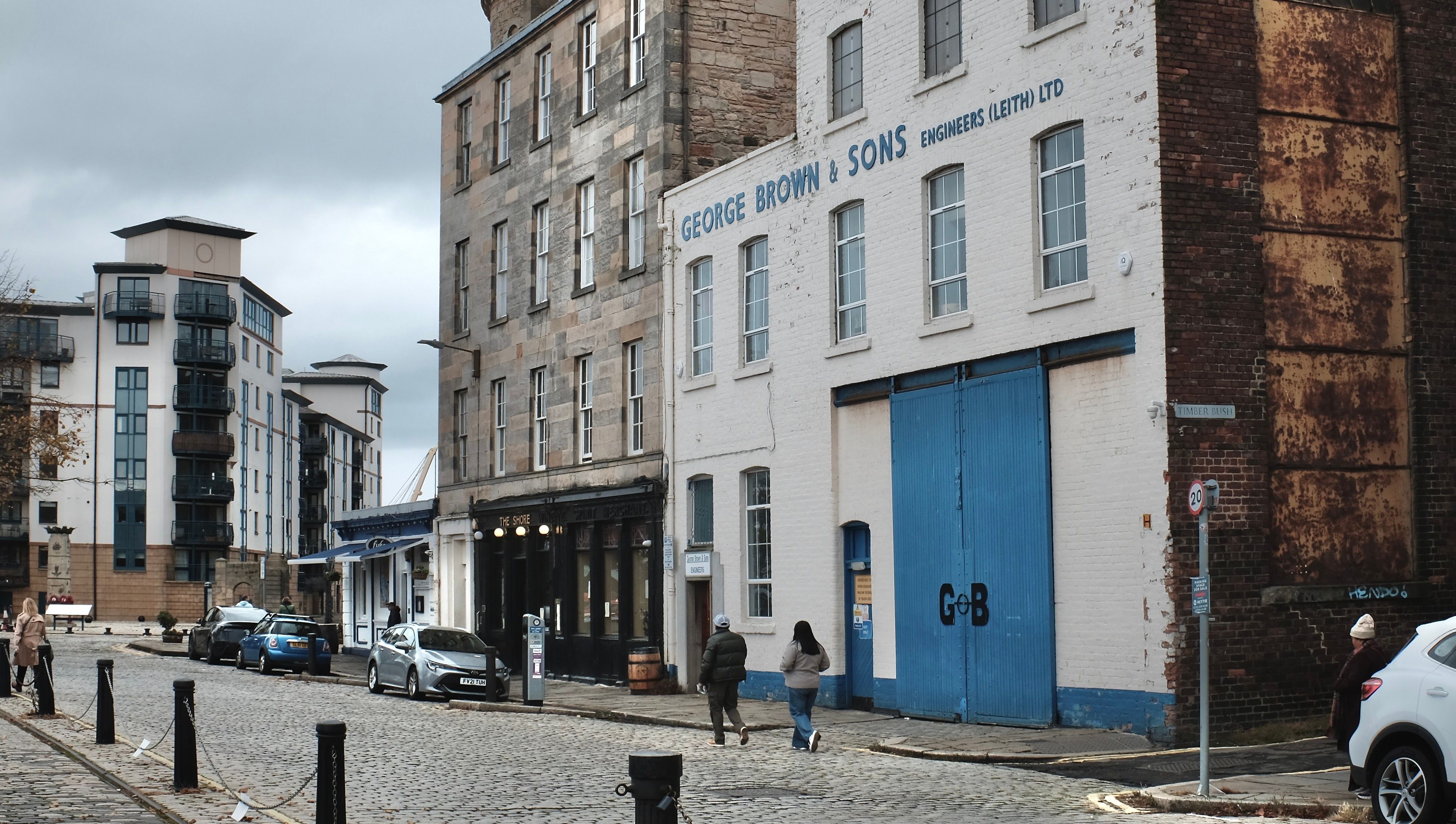 Historic Leith street with George Brown signage · Free Stock Photo