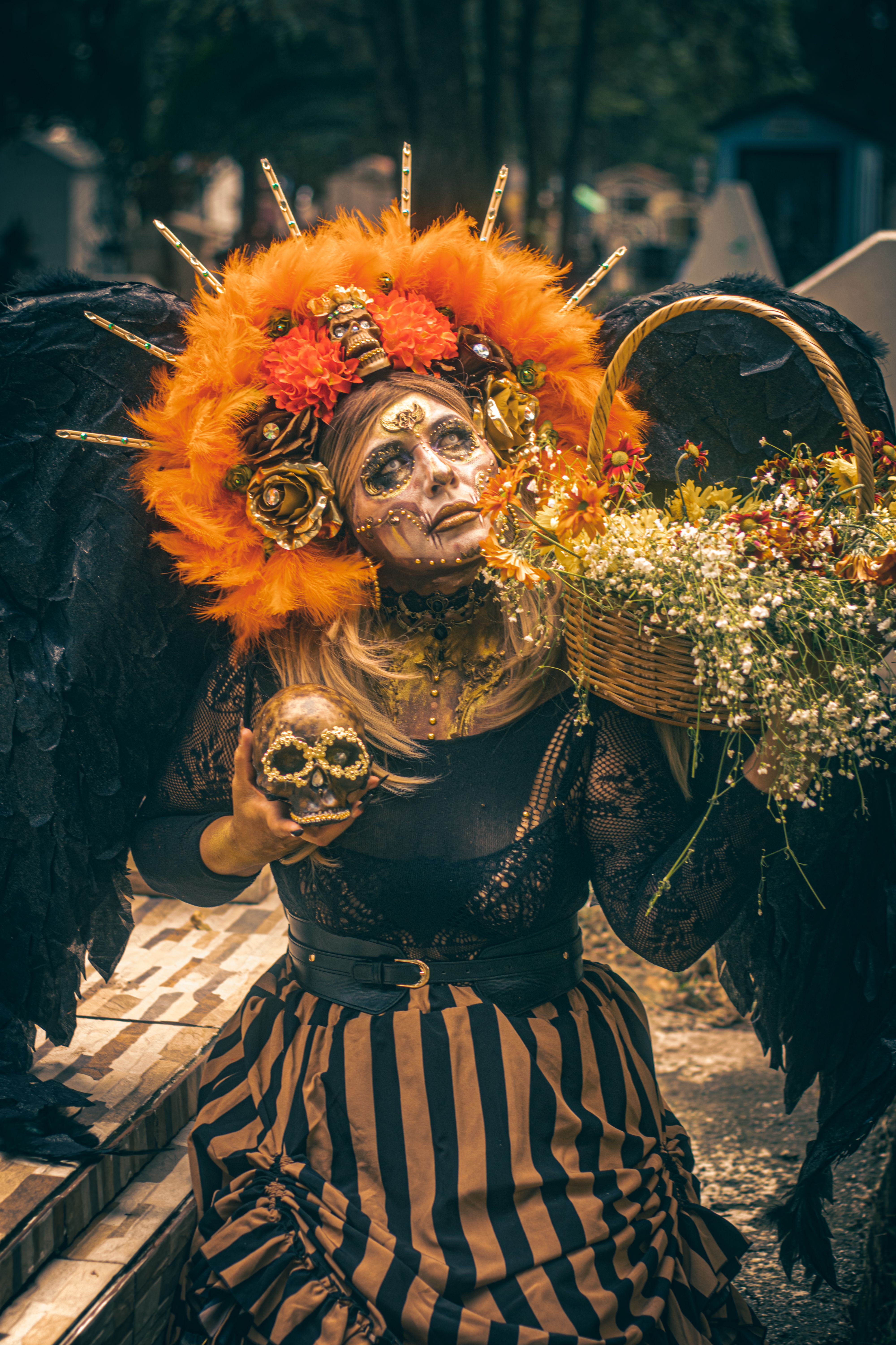 Vibrant Day of the Dead Catrina Portrait · Free Stock Photo
