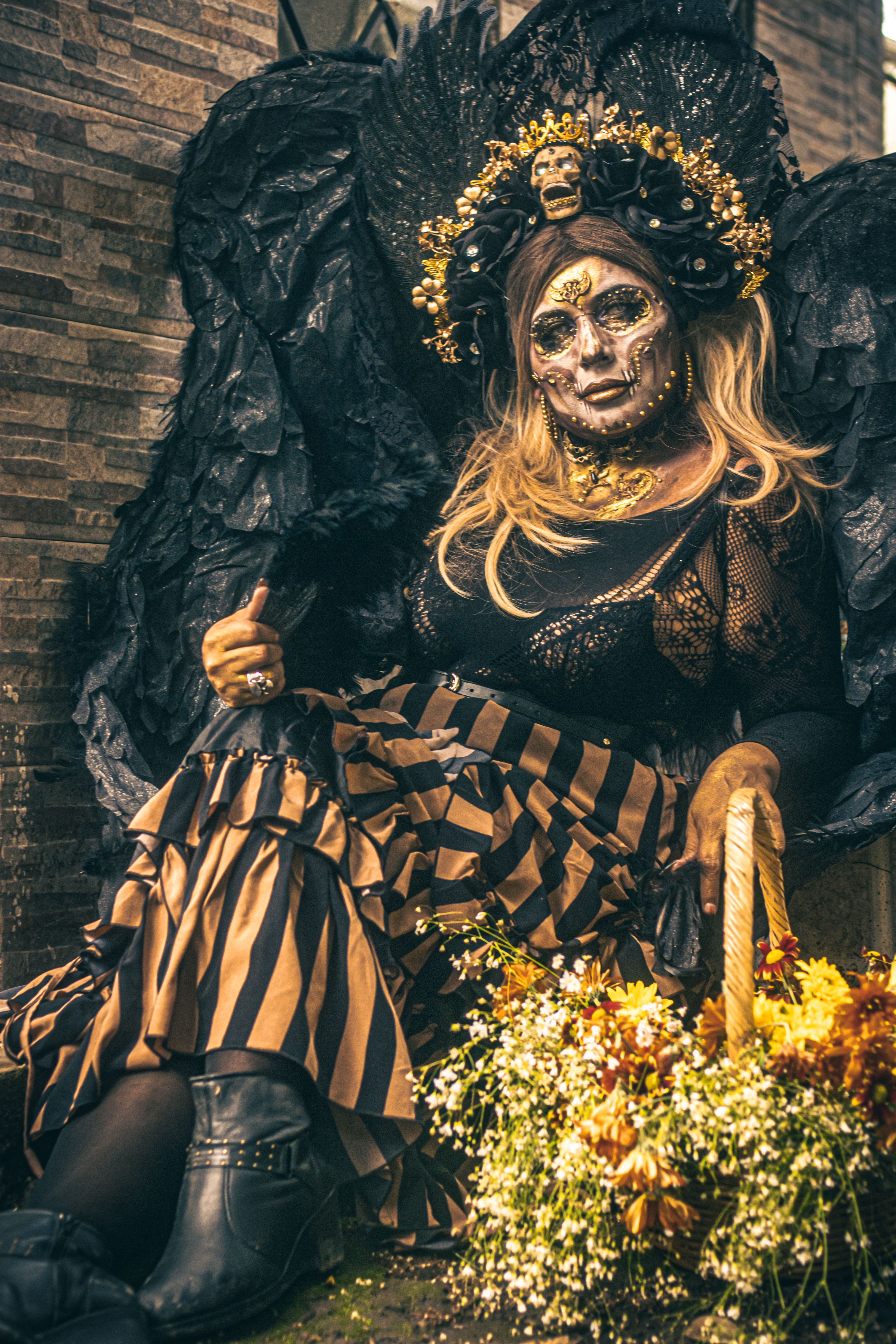 Stunning Catrina Makeup for Day of the Dead Celebration · Free Stock Photo