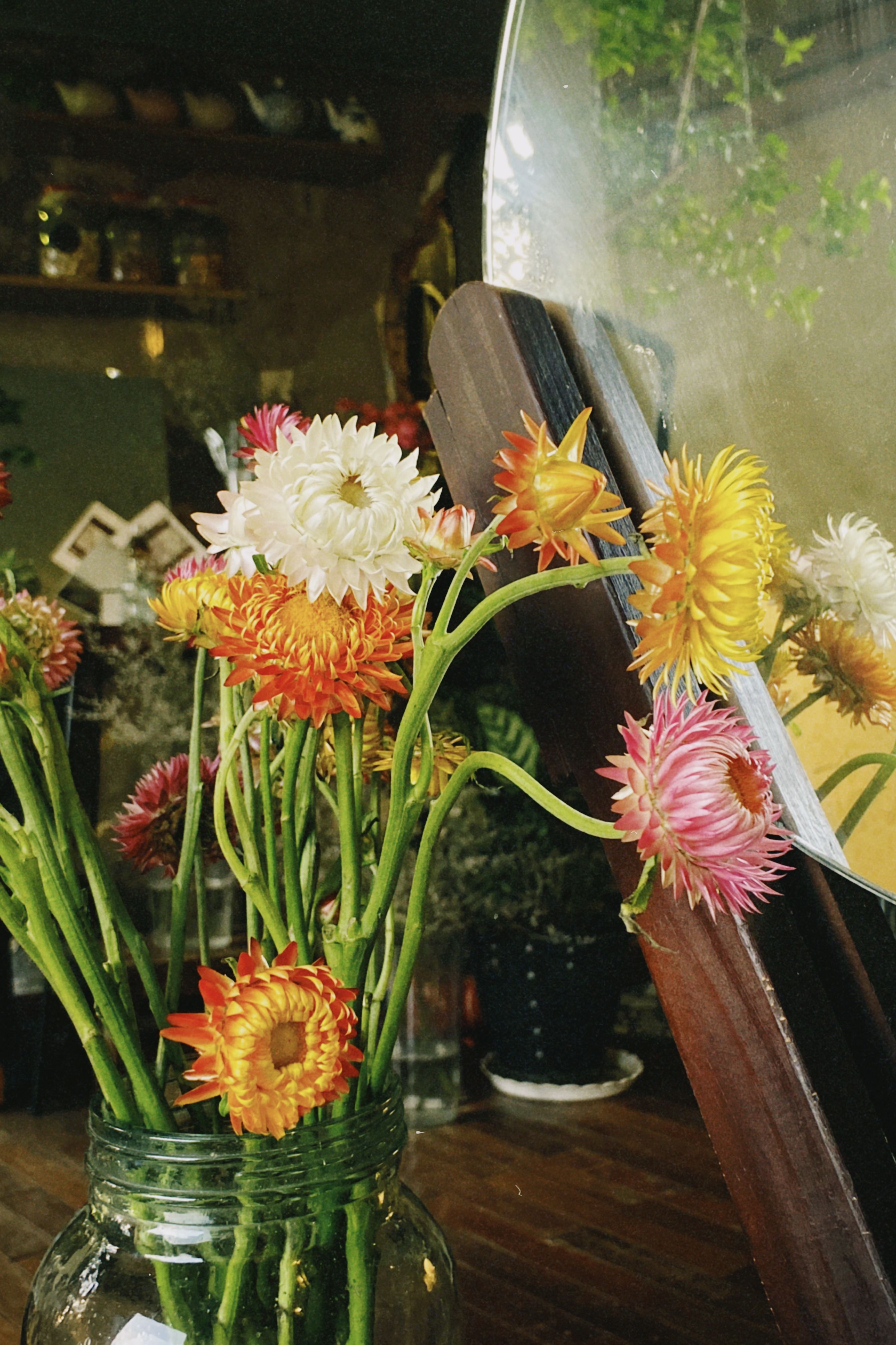 Colorful Bouquet in Reflective Glass Vase · Free Stock Photo