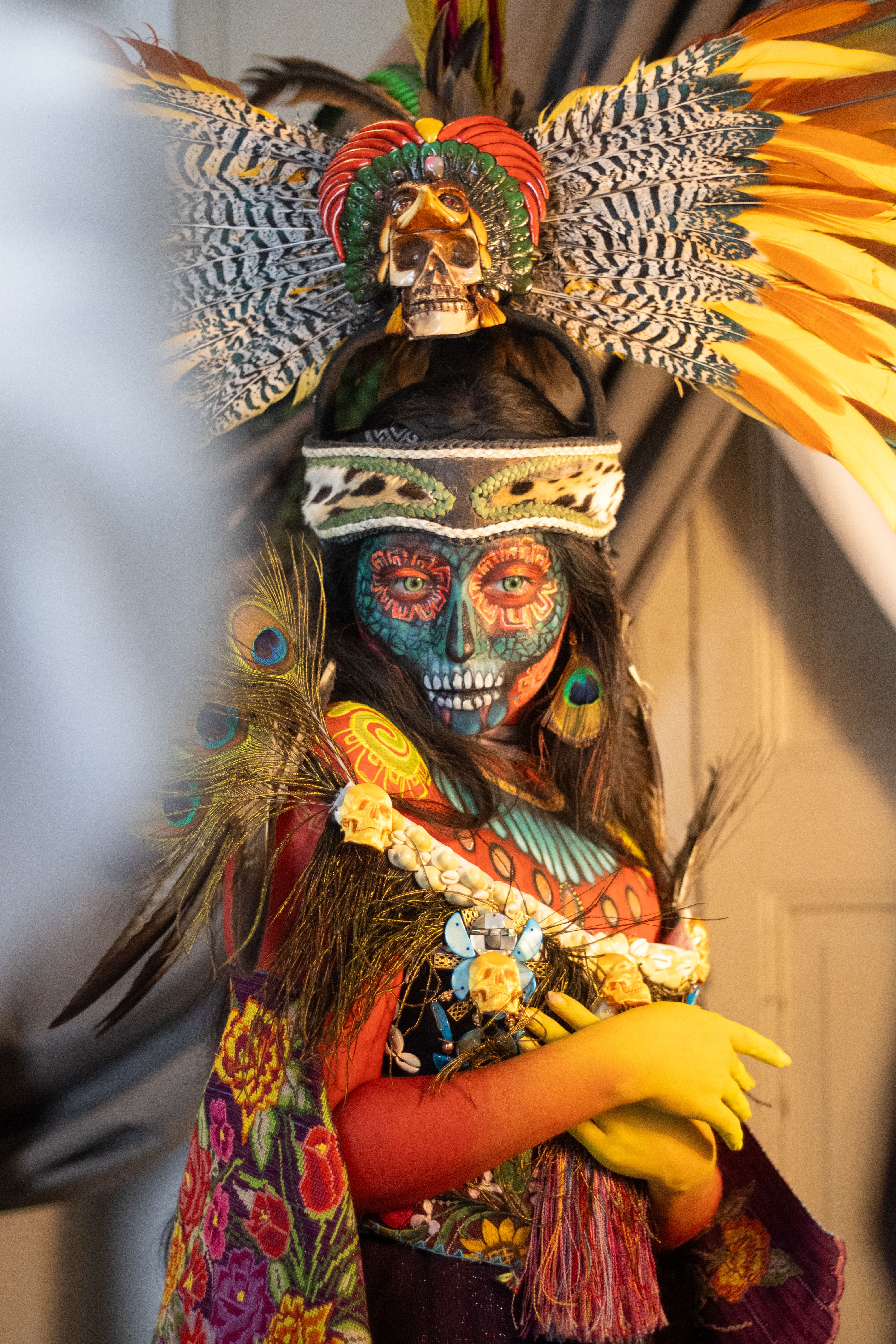 Colorful Cultural Costume and Face Paint Portrait · Free Stock Photo