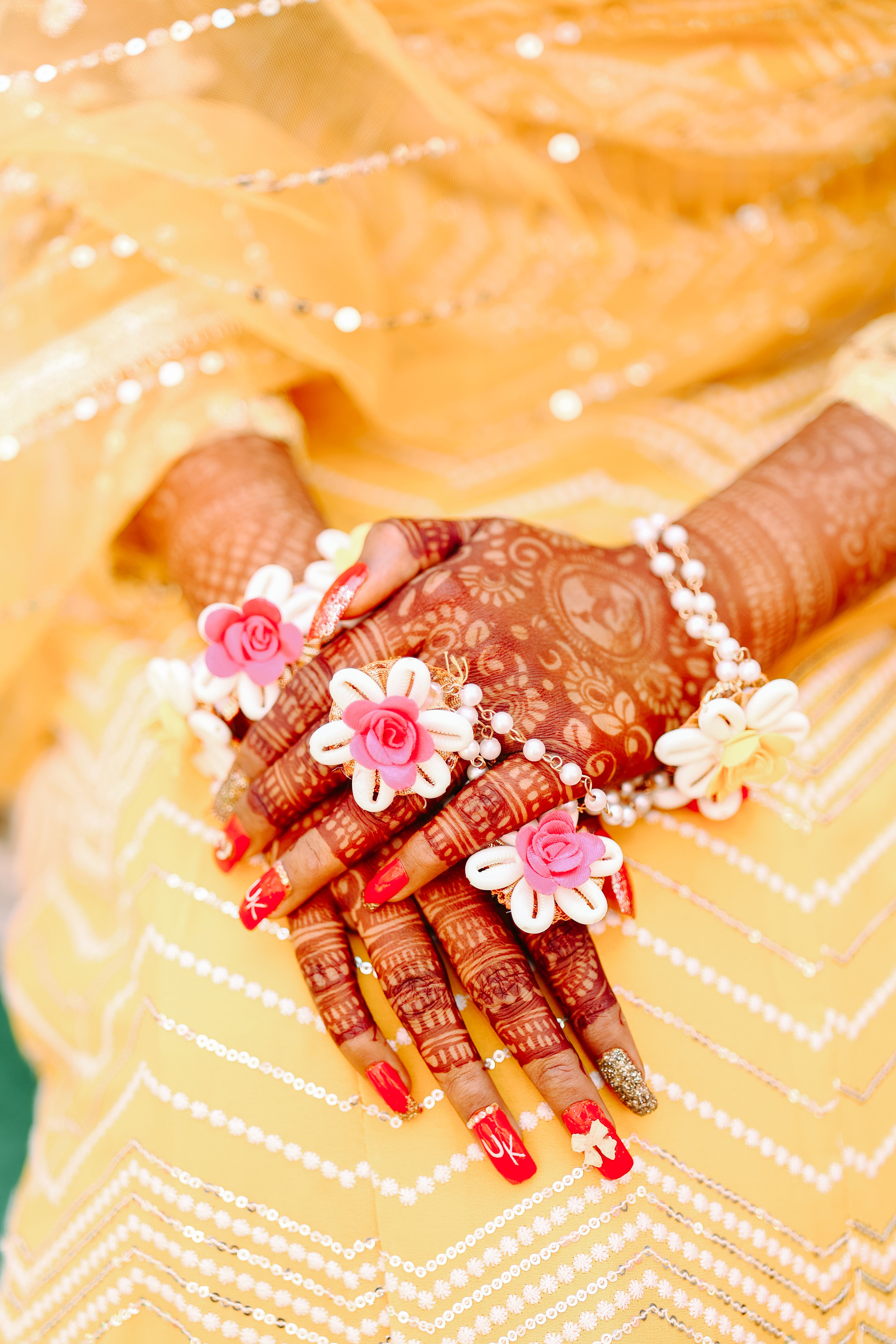 Traditional Indian Bridal Henna with Jewelry · Free Stock Photo