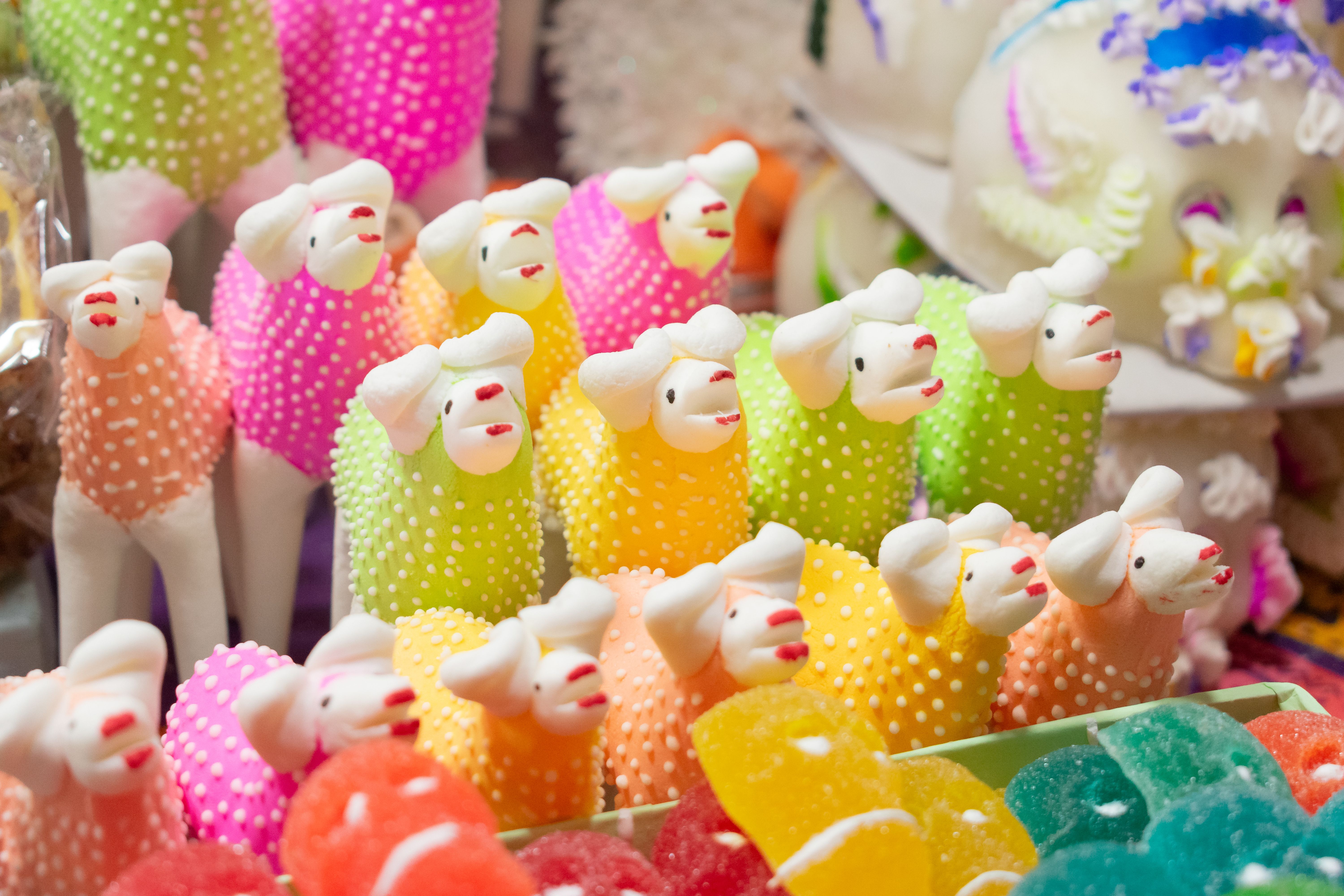 Colorful Sugar Figures at Mexican Market · Free Stock Photo