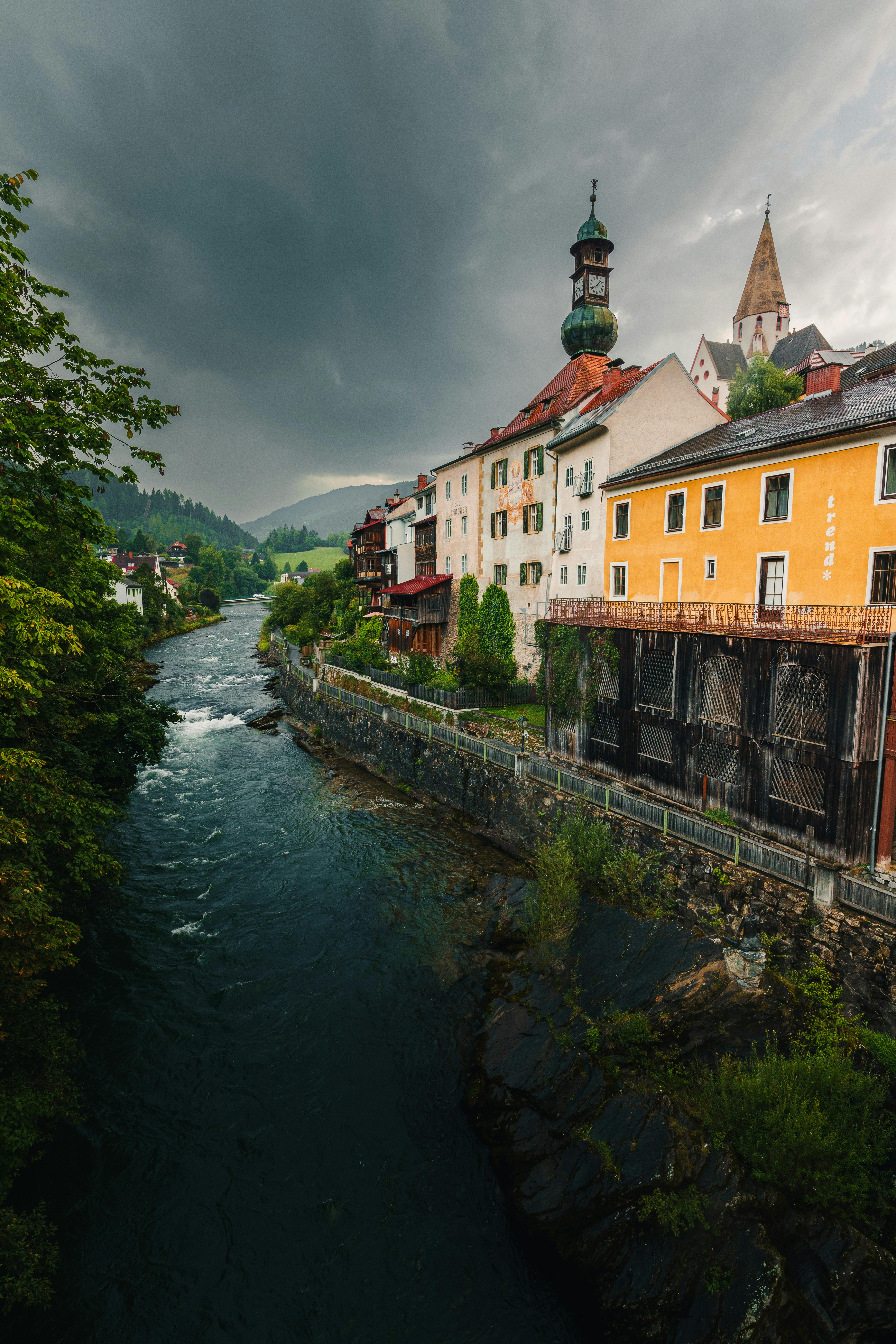 Charming Riverfront Townscape in Styria, Austria · Free Stock Photo