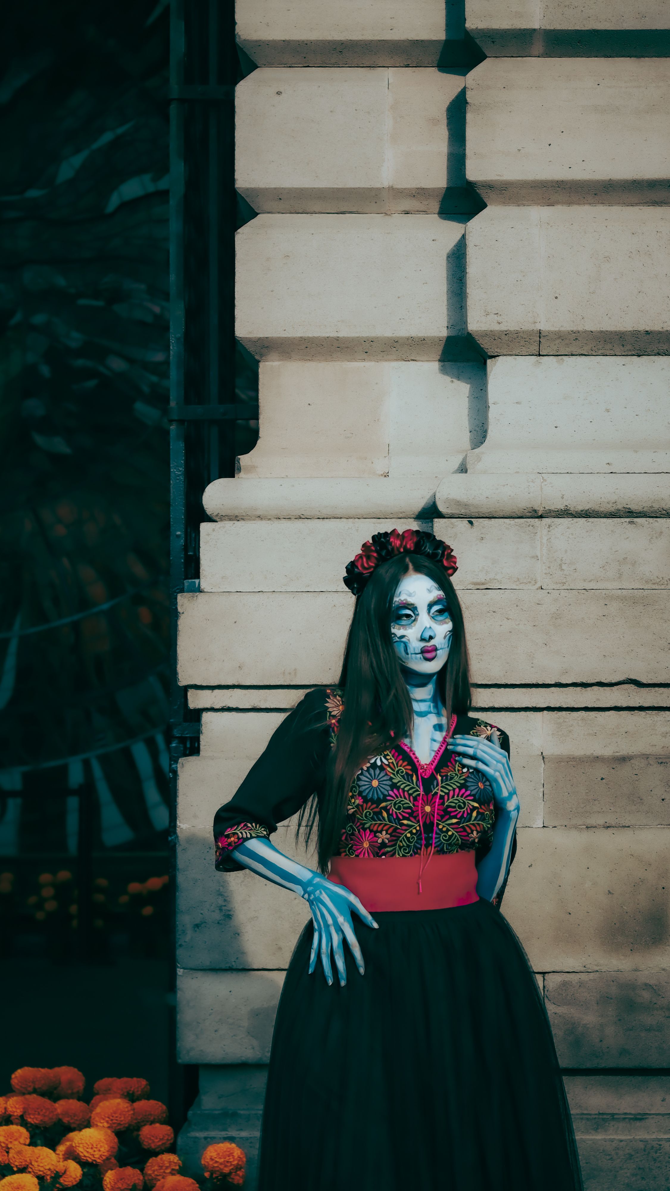 Celebración Del Día De Los Muertos Con Cara Pintada · Foto de stock ...