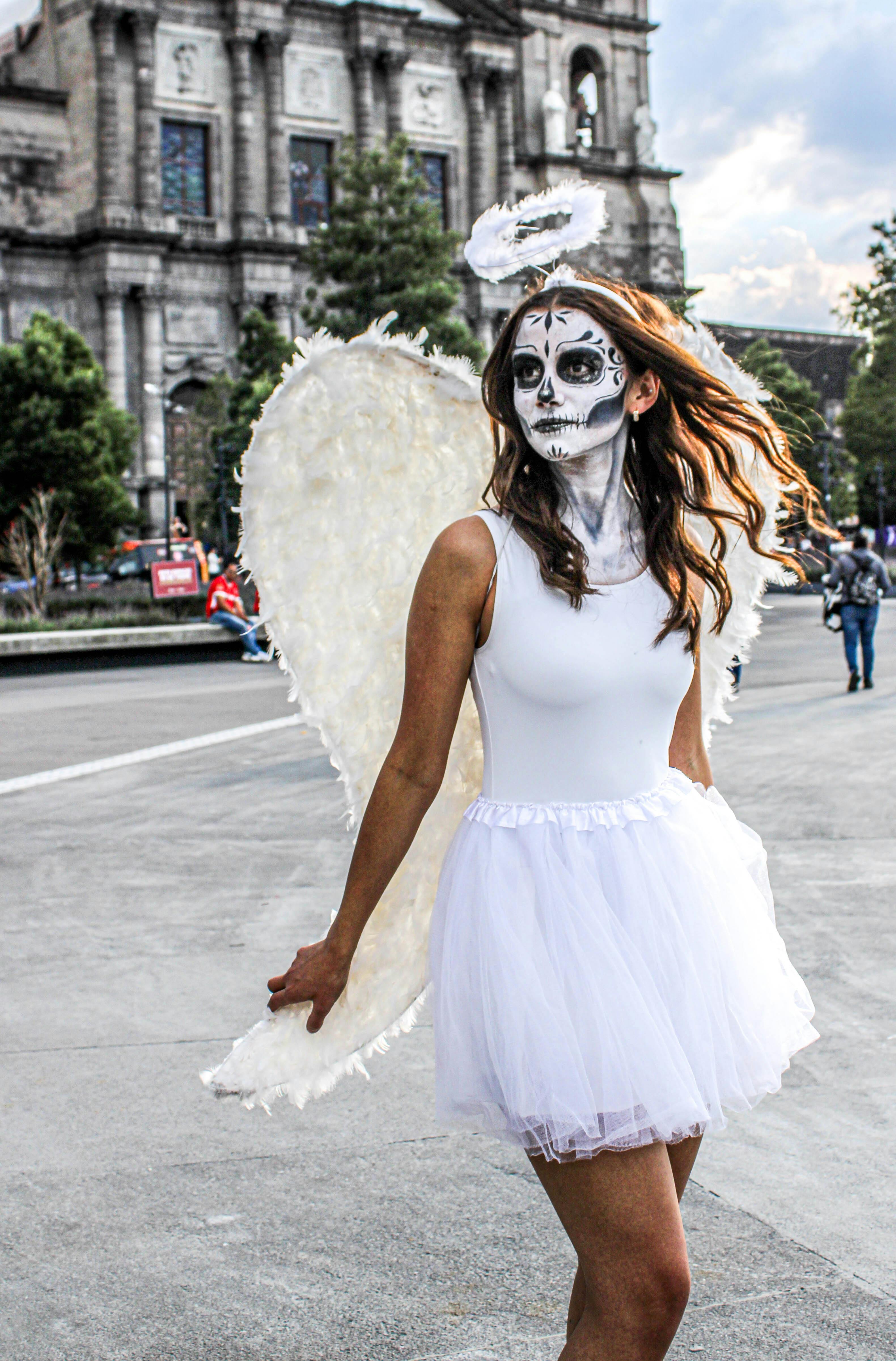 Catrina Angel with Face Paint in Toluca · Free Stock Photo