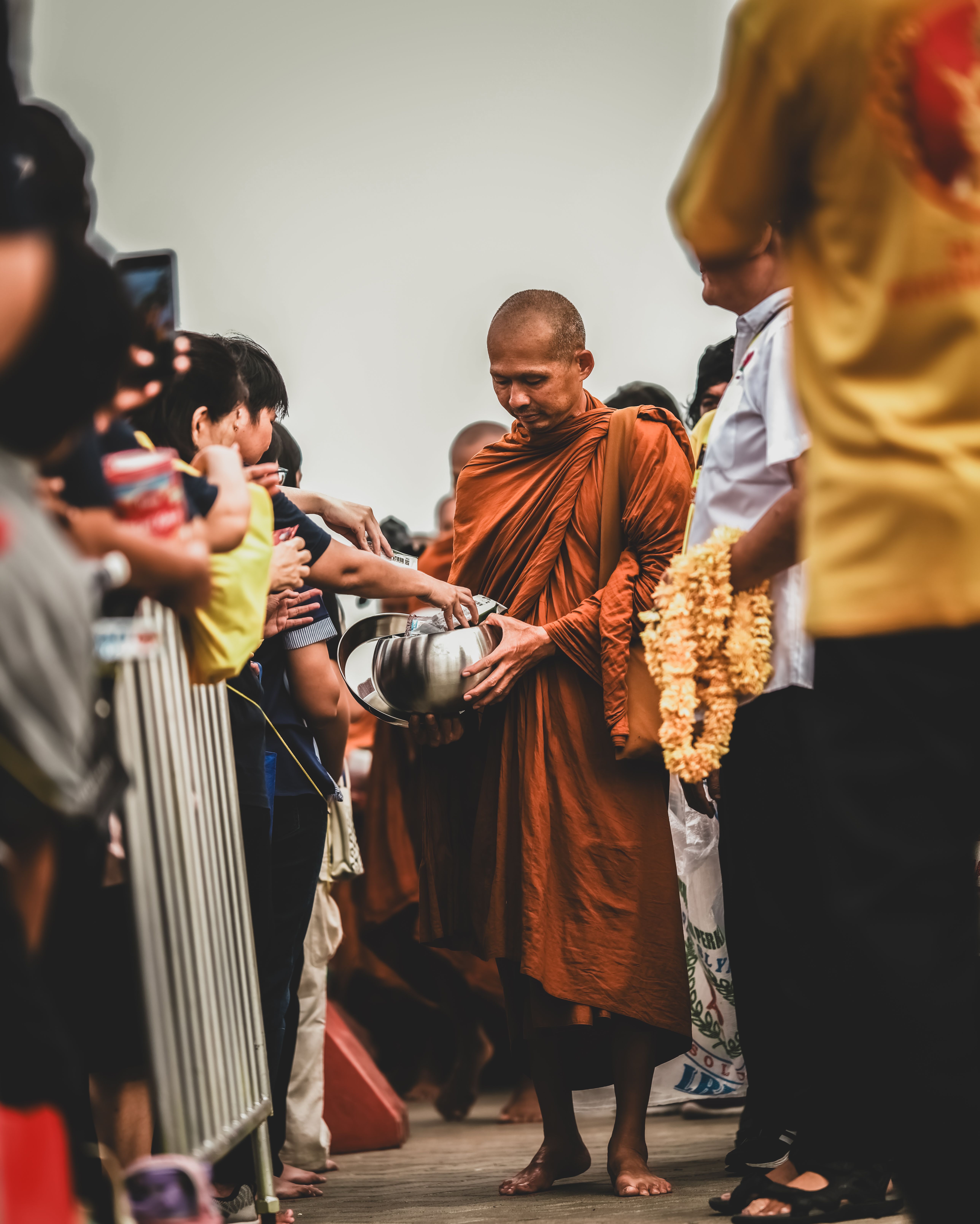 Cultural Ceremony with Buddhist Monk and Offerings · Free Stock Photo
