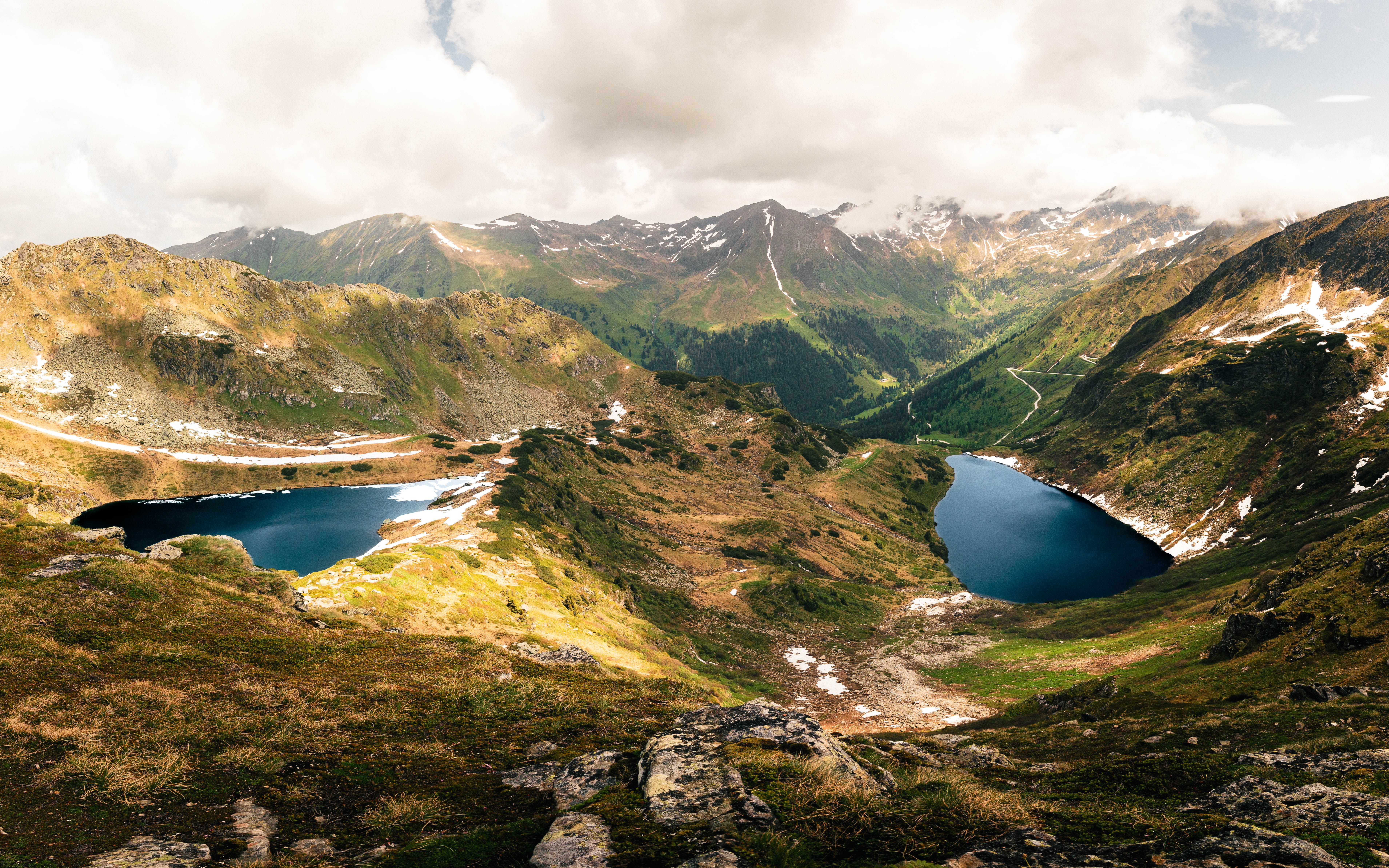 Scenic Alpine Panorama of Mountain Lakes in Austria · Free Stock Photo