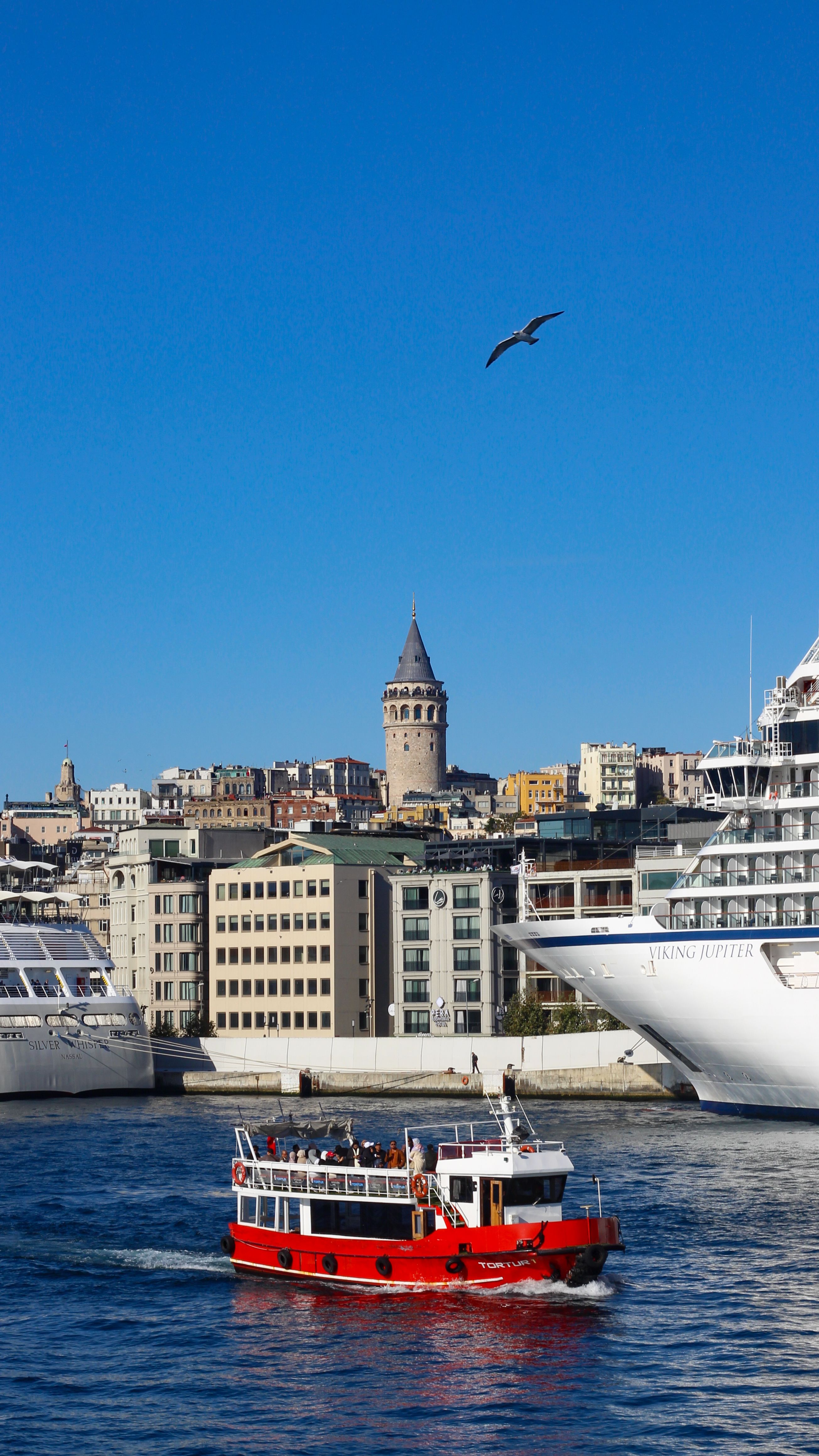 Vibrant Istanbul Harbor with Galata Tower · Free Stock Photo