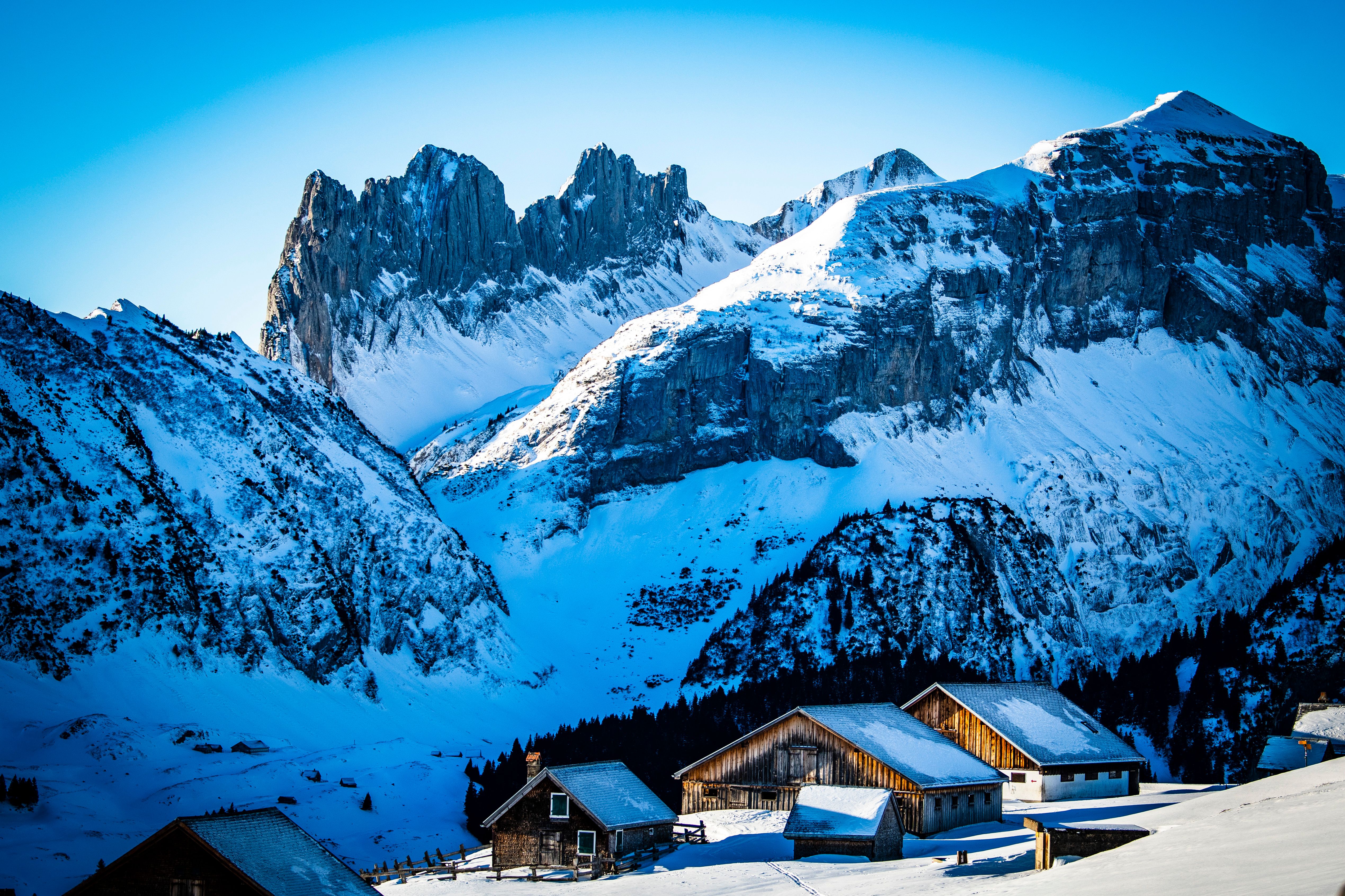 Scenic Winter Landscape in Schwende-Rüte, Switzerland · Free Stock Photo
