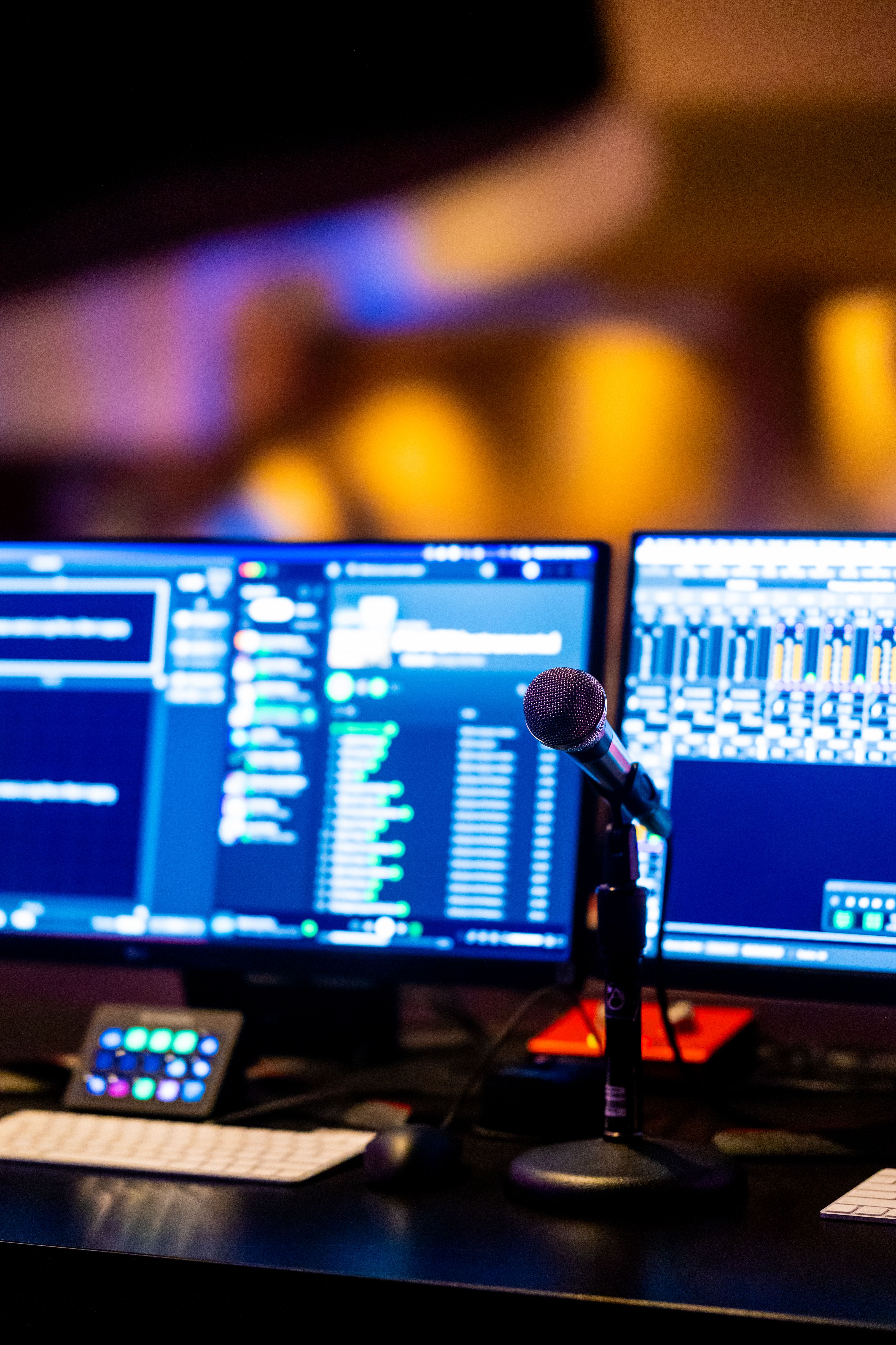 Modern Music Production Studio with Microphone · Free Stock Photo