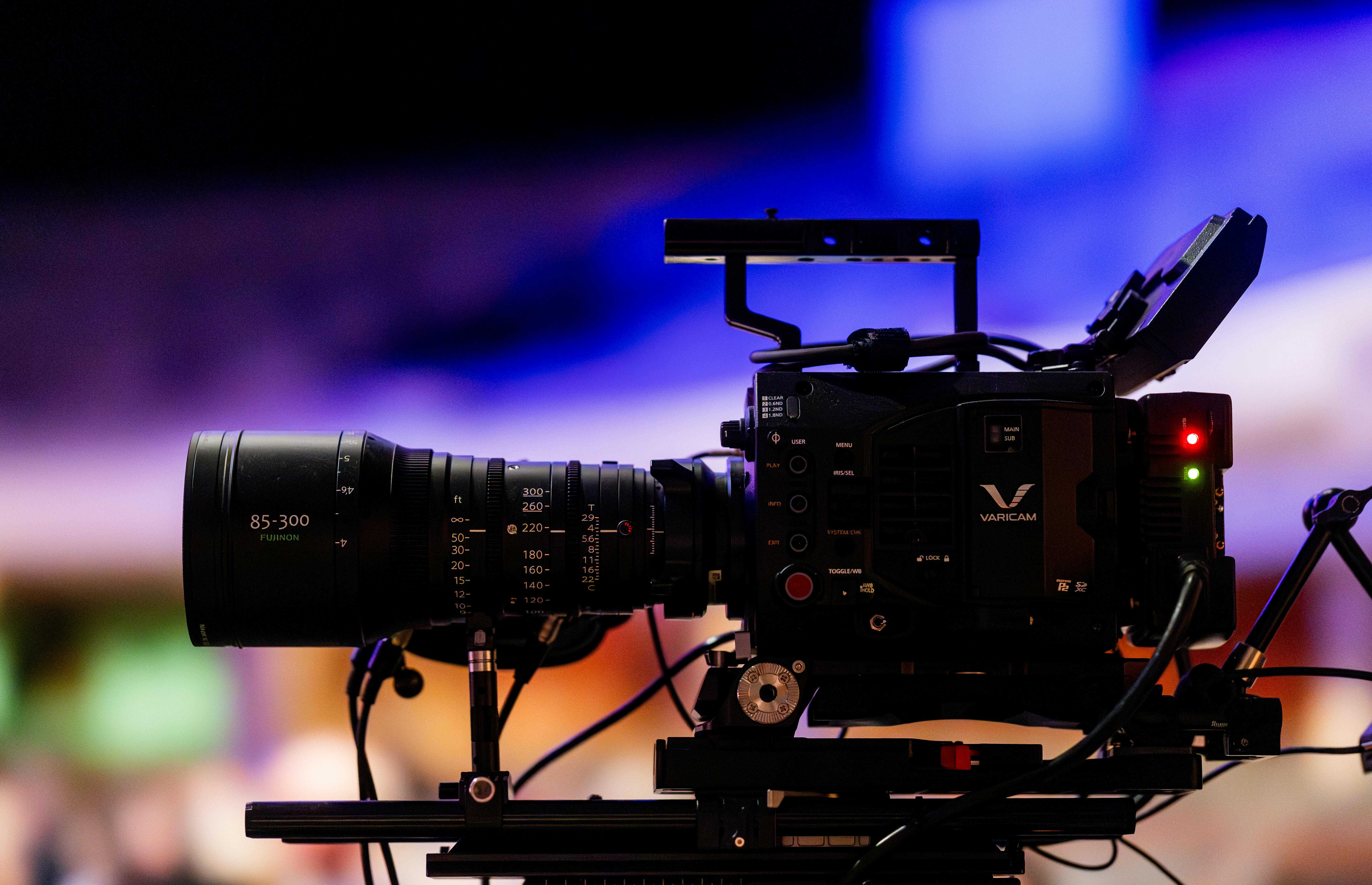 Professional Video Camera Setup in Auditorium · Free Stock Photo