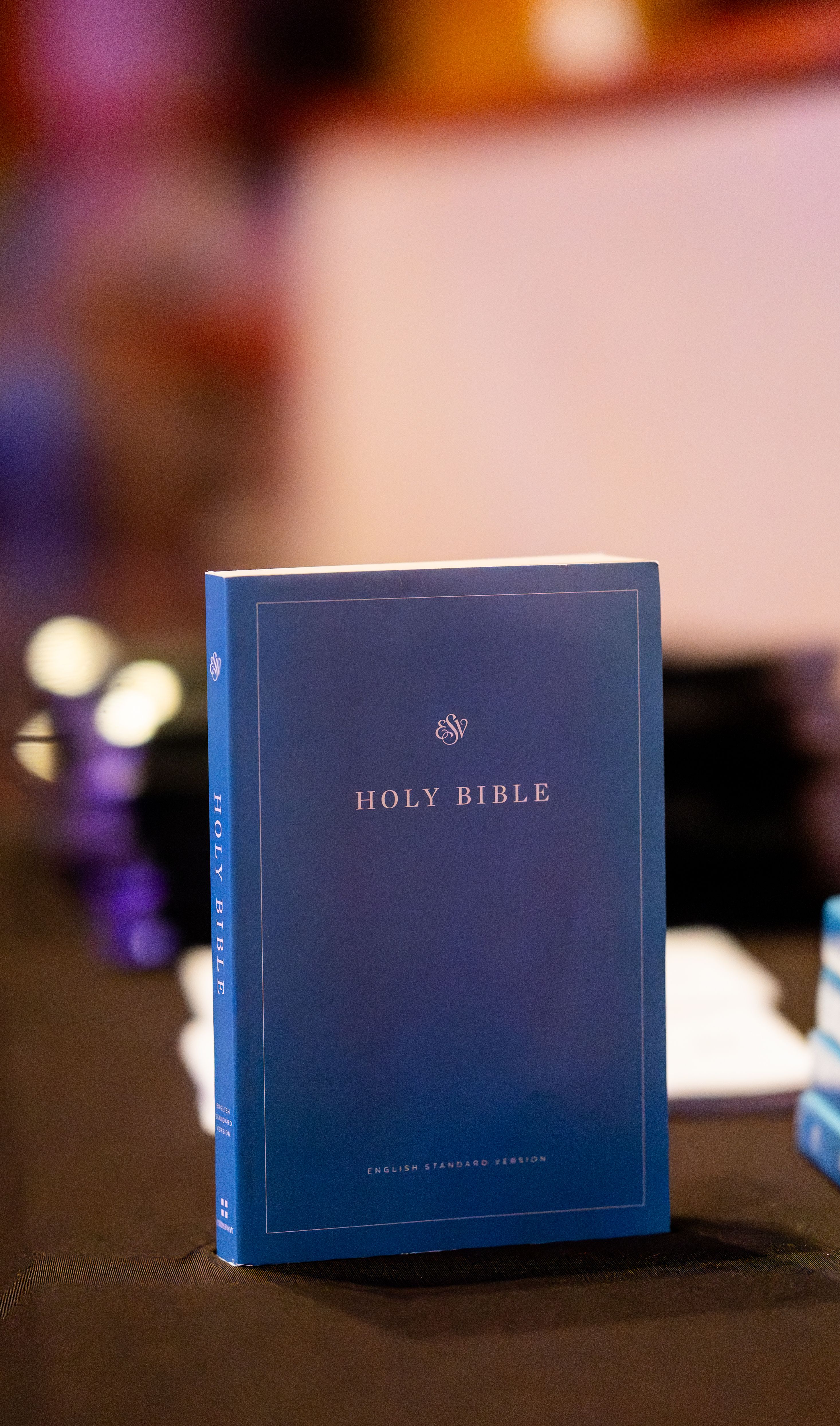 Close-up of Blue Holy Bible on a Table · Free Stock Photo