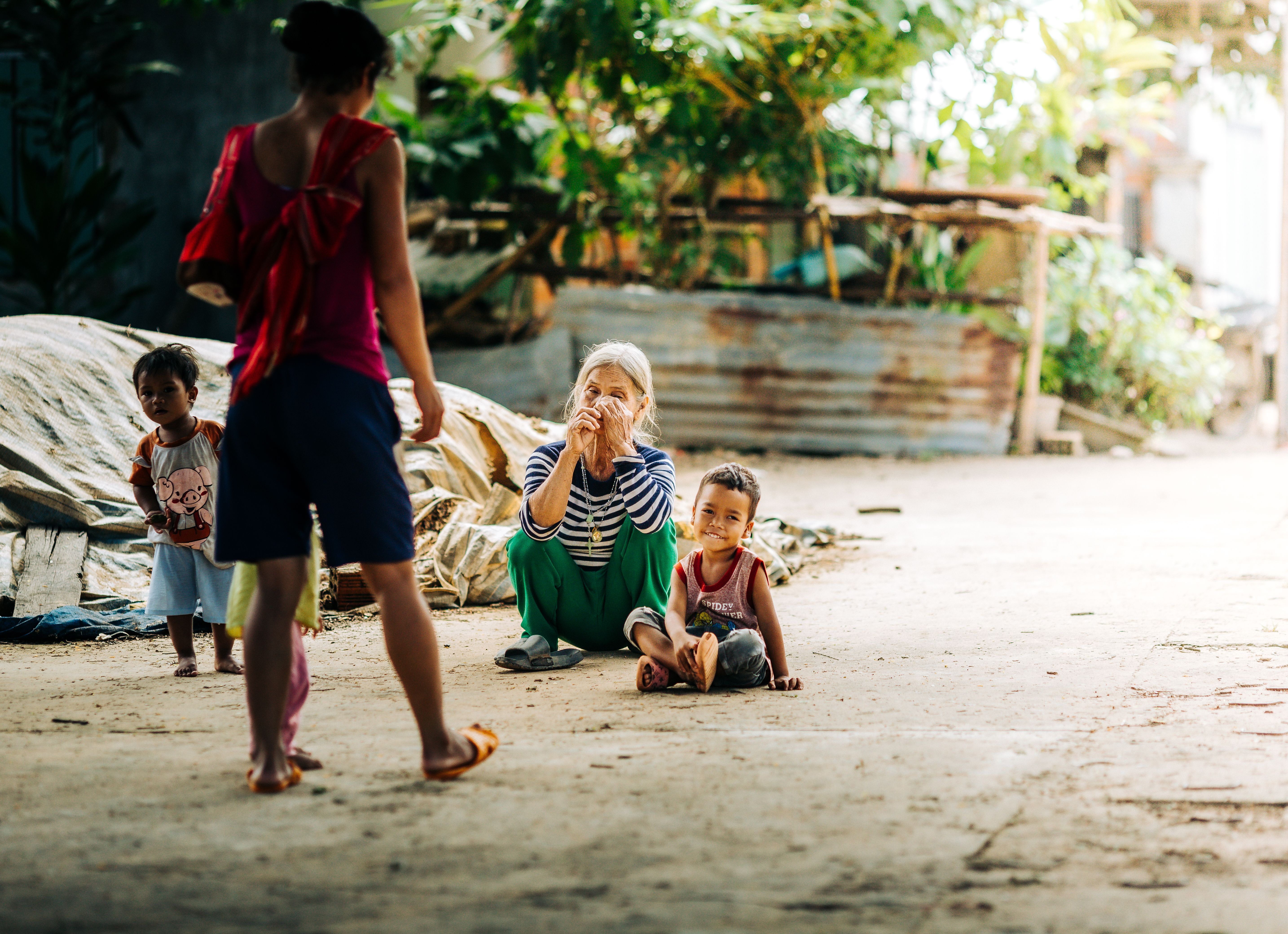 Daily Life in a Vietnamese Village Court · Free Stock Photo