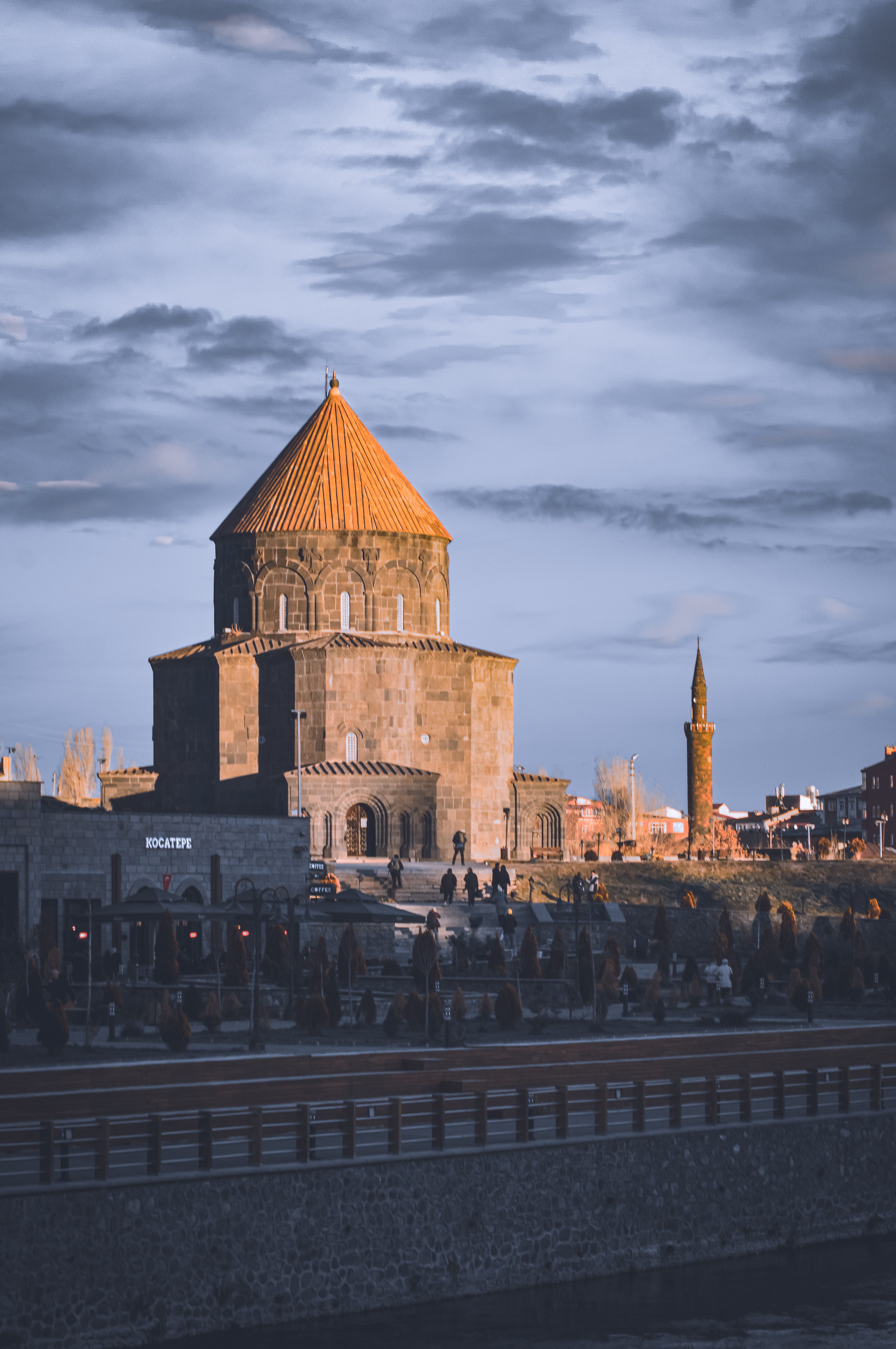 Historic Church and Minaret in Kars, Türkiye at Sunset · Free Stock Photo