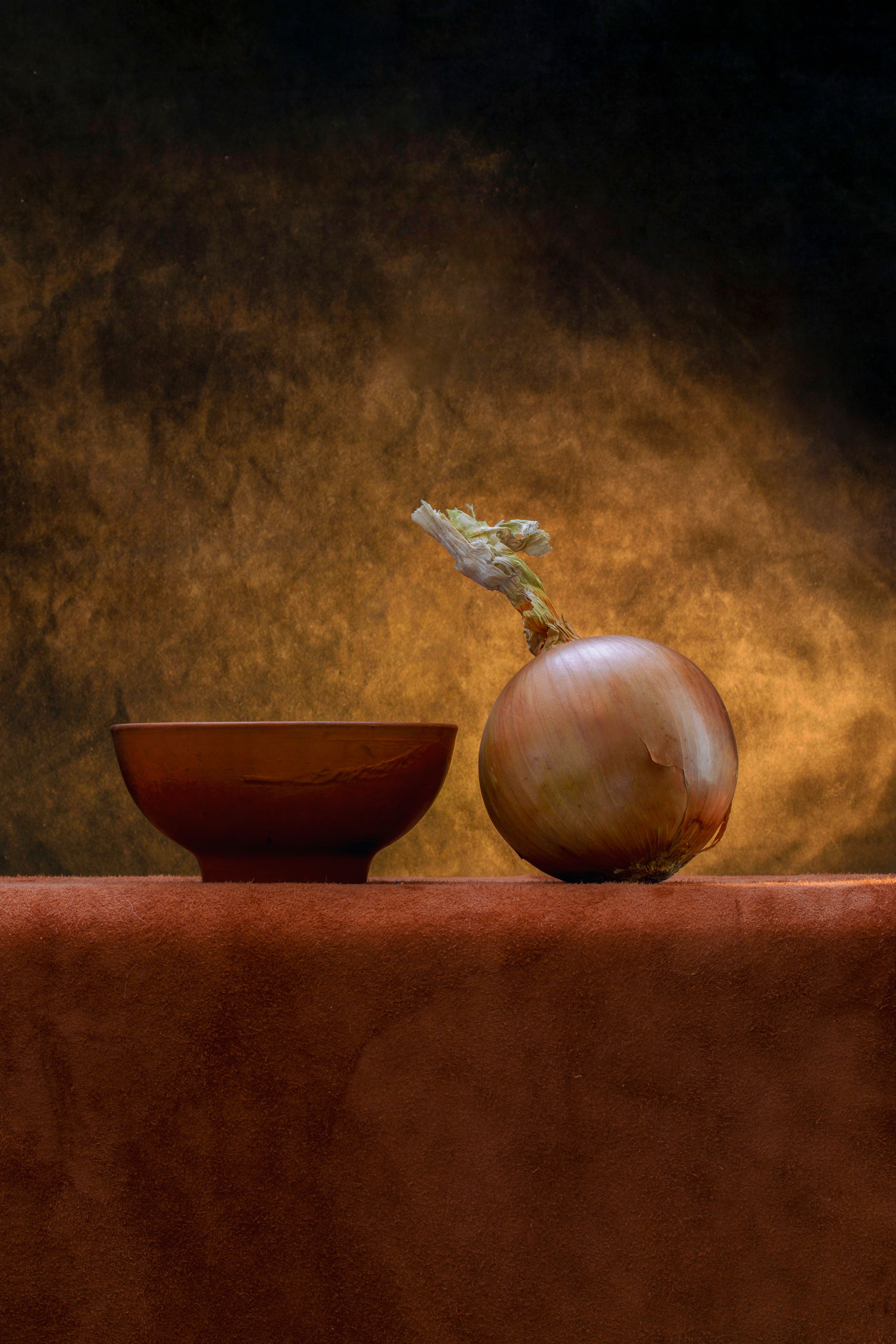 Rustic Still Life with Onion and Bowl · Free Stock Photo