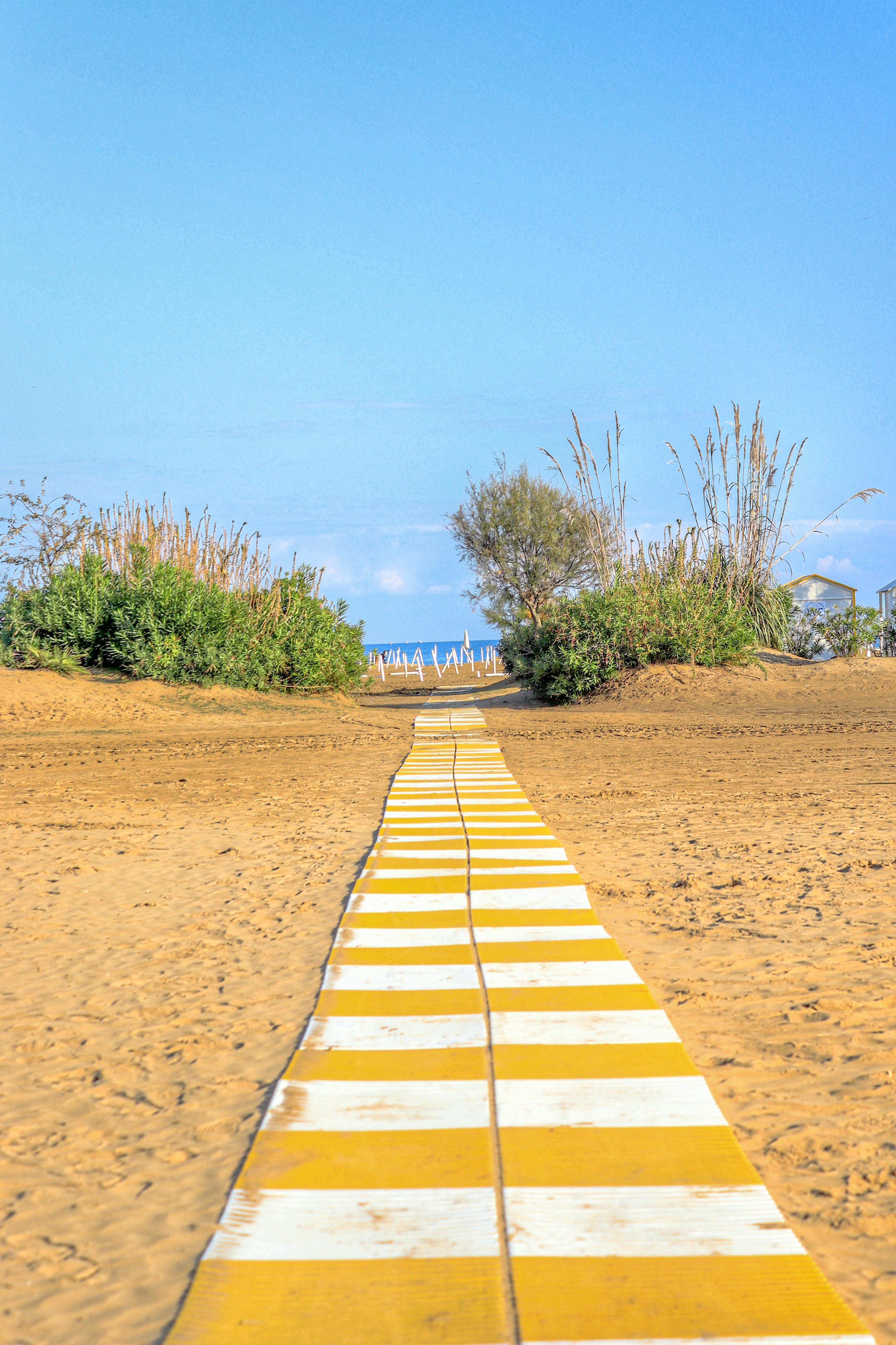 Sunny Beach Pathway Leading to Ocean · Free Stock Photo