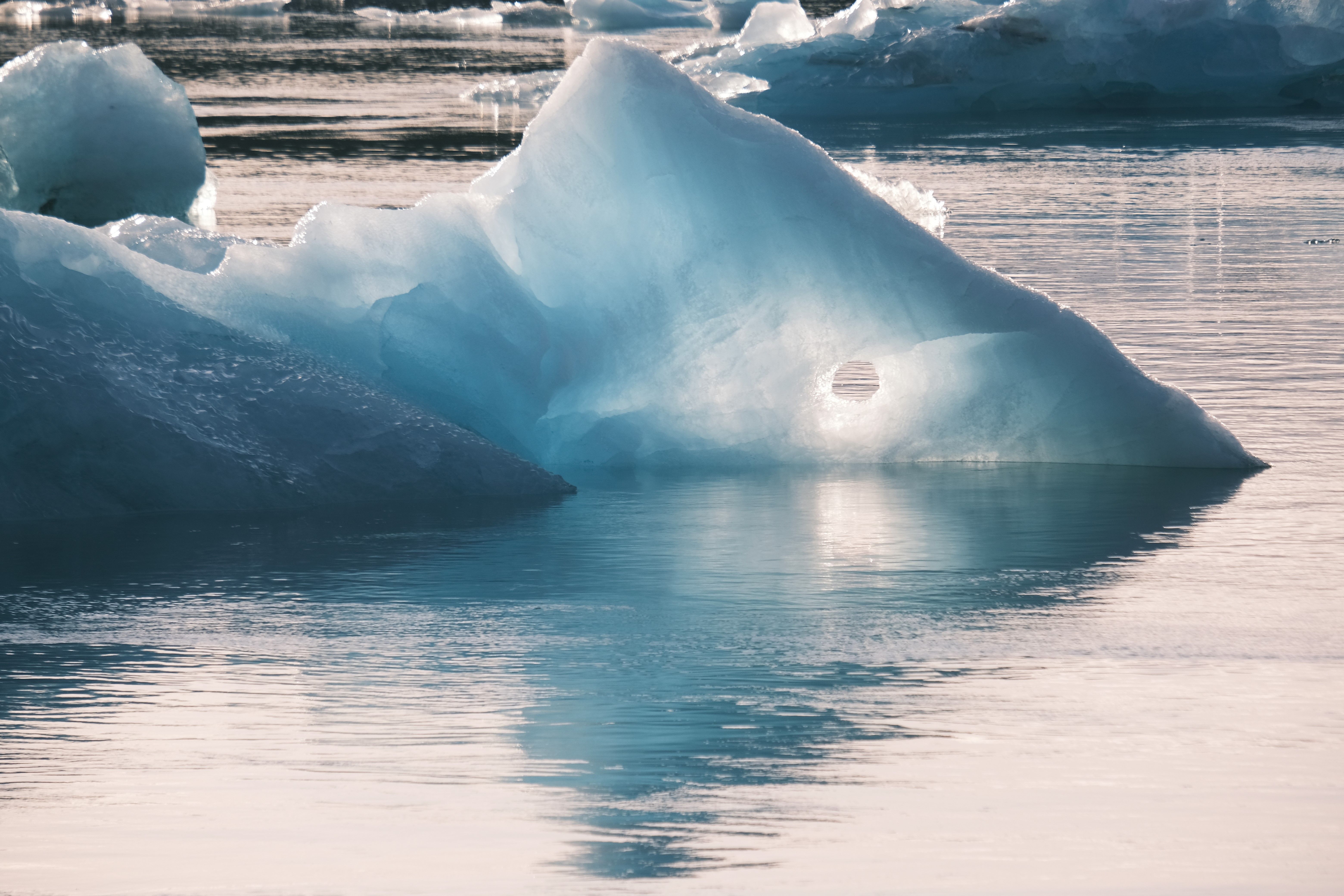 Stunning Iceberg Reflections in Icelandic Waters · Free Stock Photo