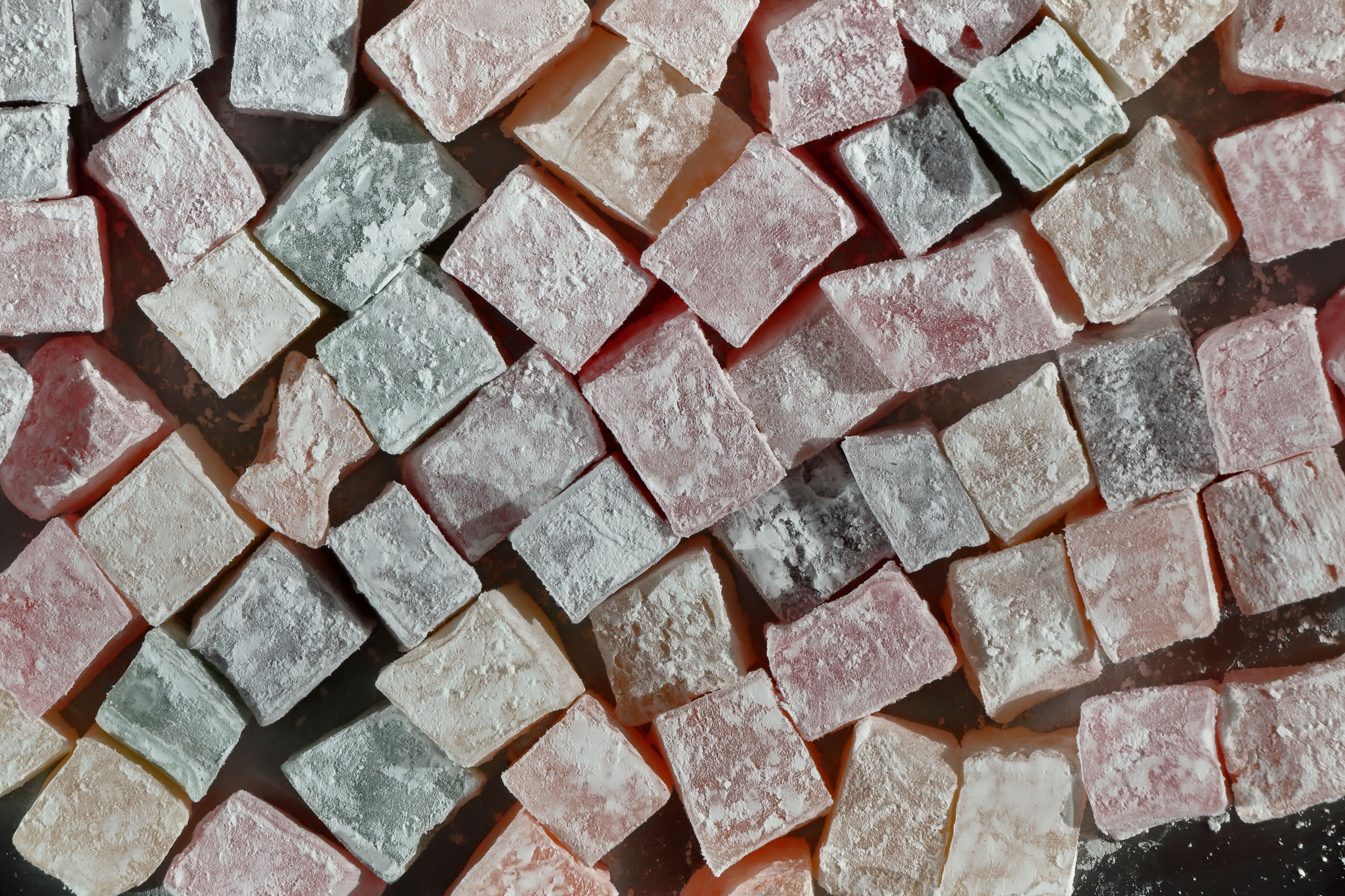Colorful Turkish Delight Cubes Close-Up · Free Stock Photo