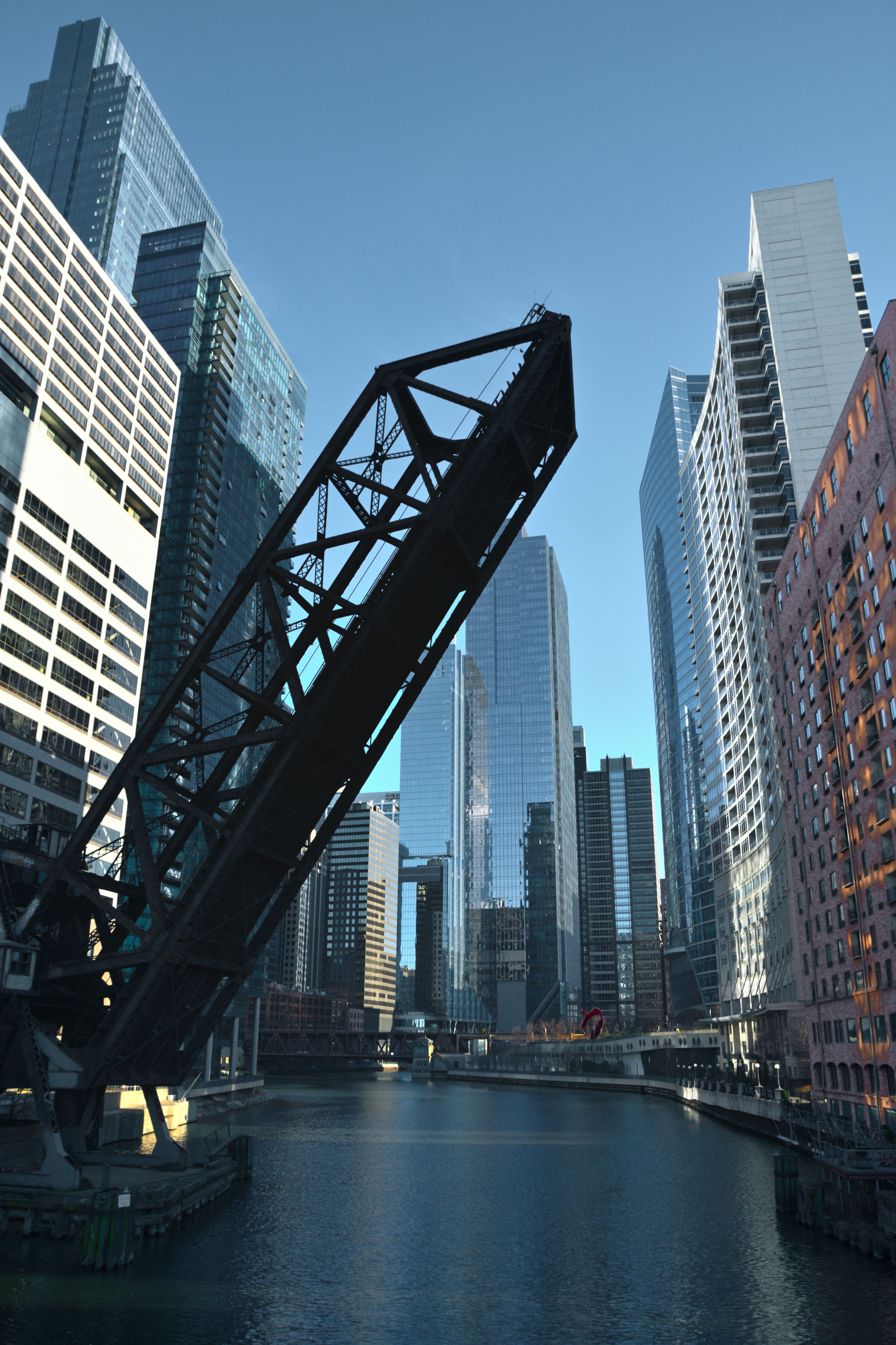 Iconic Chicago Drawbridge and Skyscrapers View · Free Stock Photo