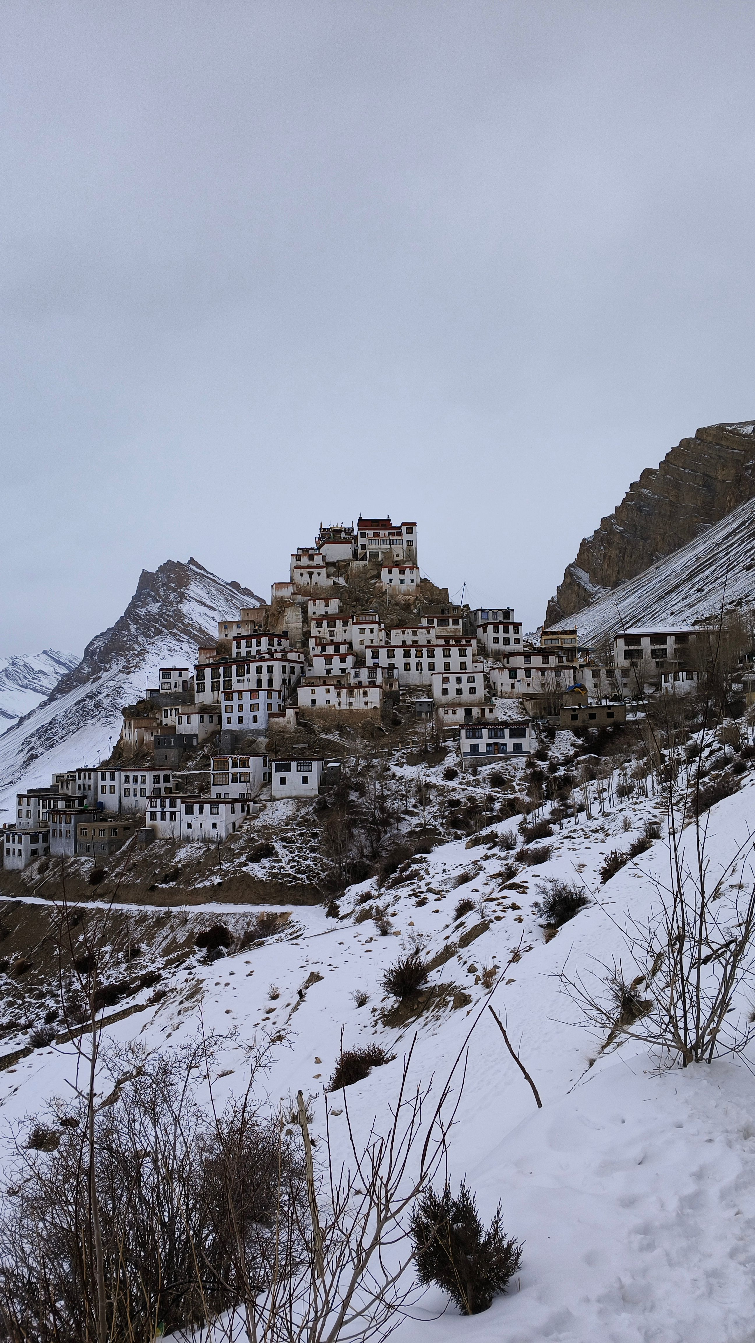 Majestic Key Monastery in Snowy Winter Landscape · Free Stock Photo