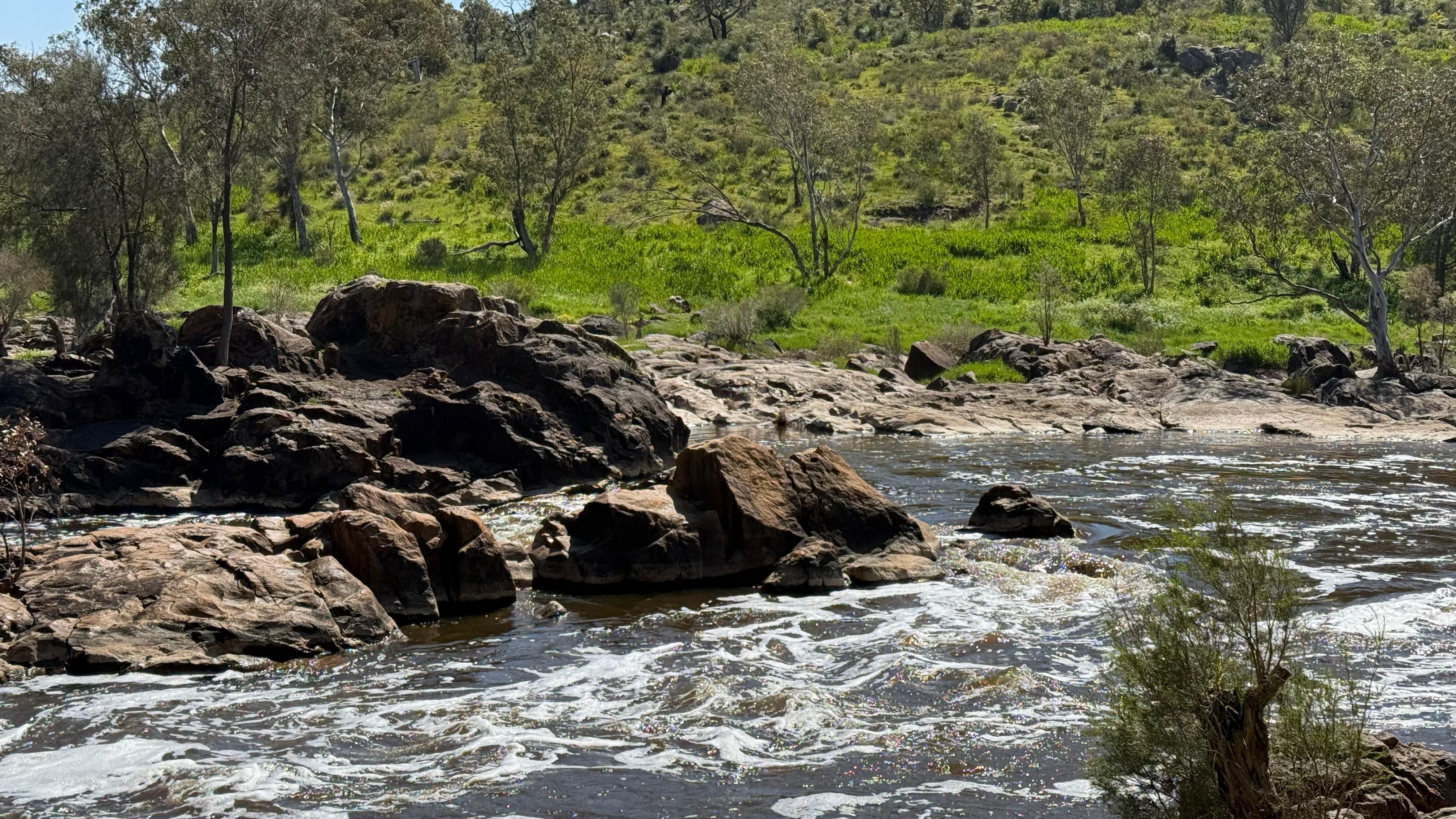 Scenic River Flowing Through Rocky Landscape · Free Stock Photo