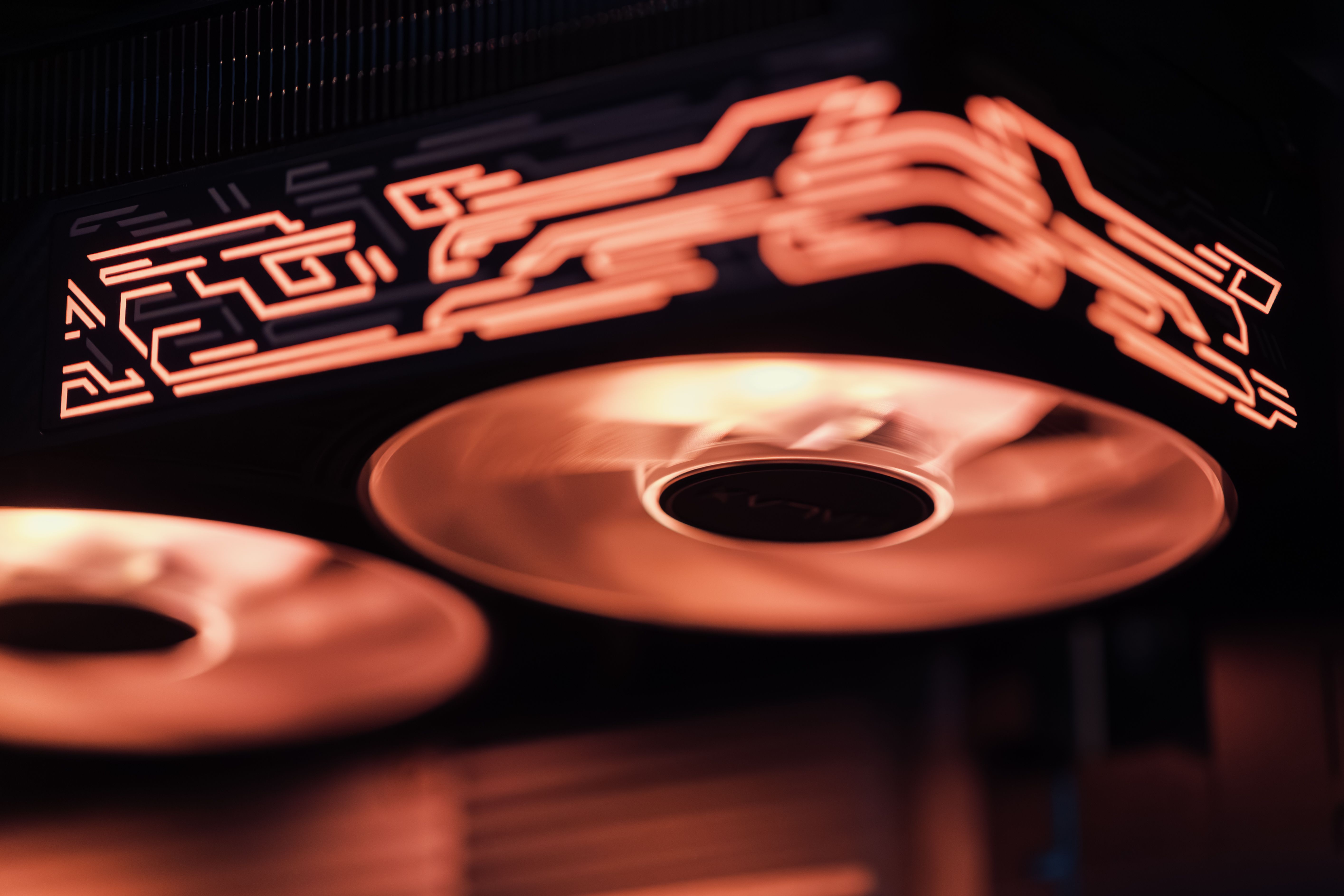 Close-up of Illuminated Computer Cooling Fans · Free Stock Photo