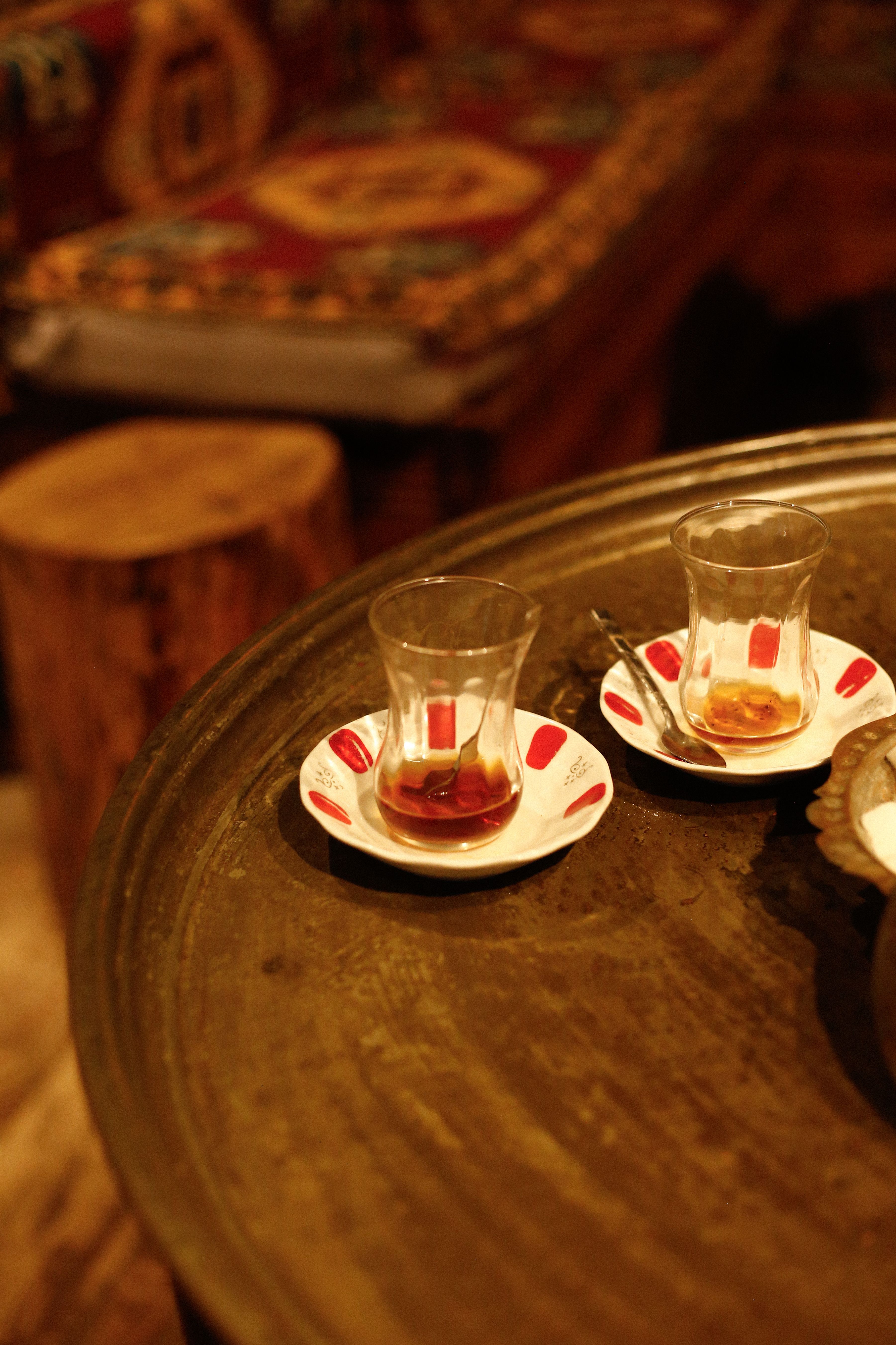 Warm Ambience in a Cozy Tea Room with Glasses · Free Stock Photo