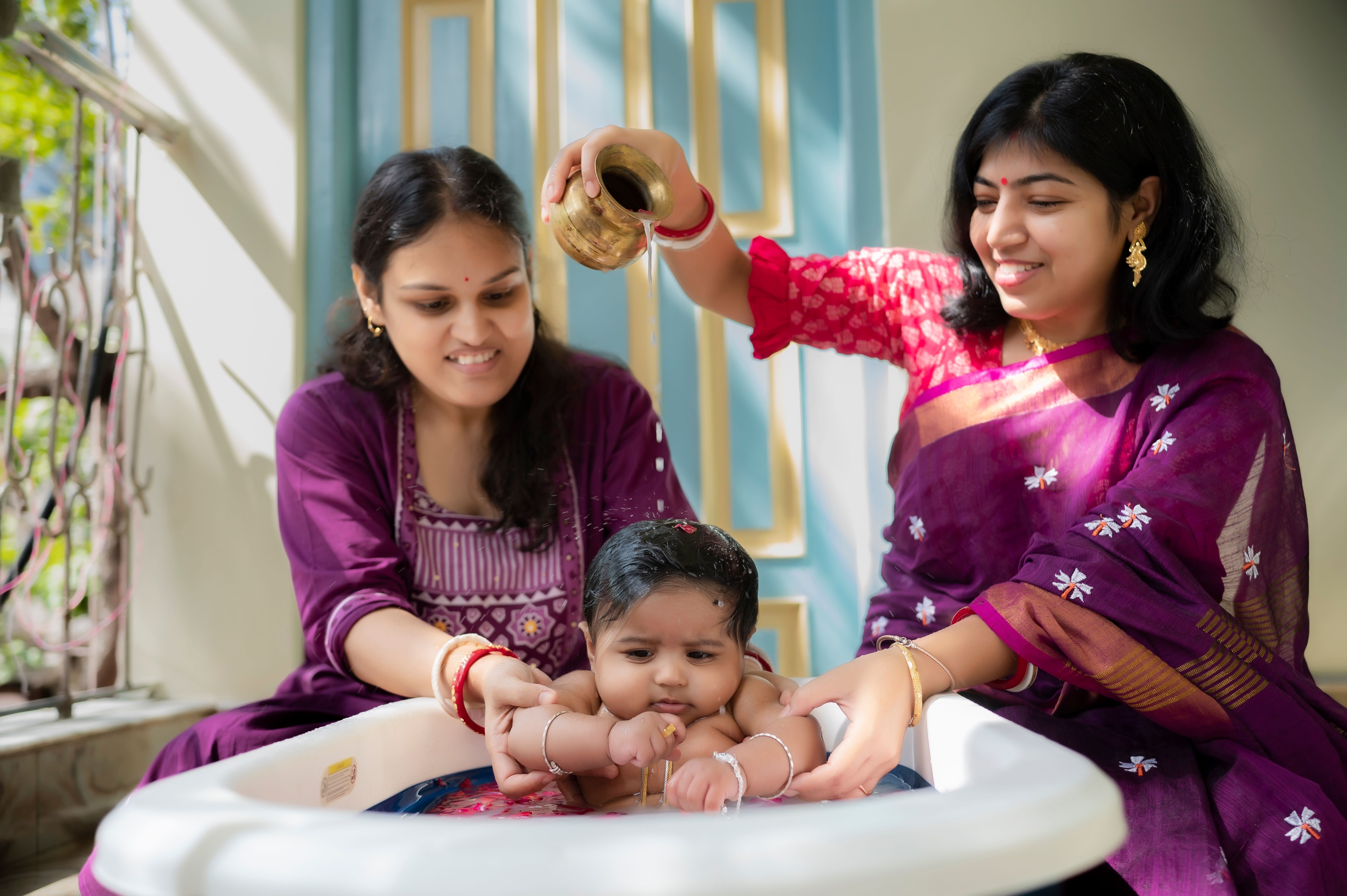 Traditional Indian Baby Bath Ritual Celebration · Free Stock Photo