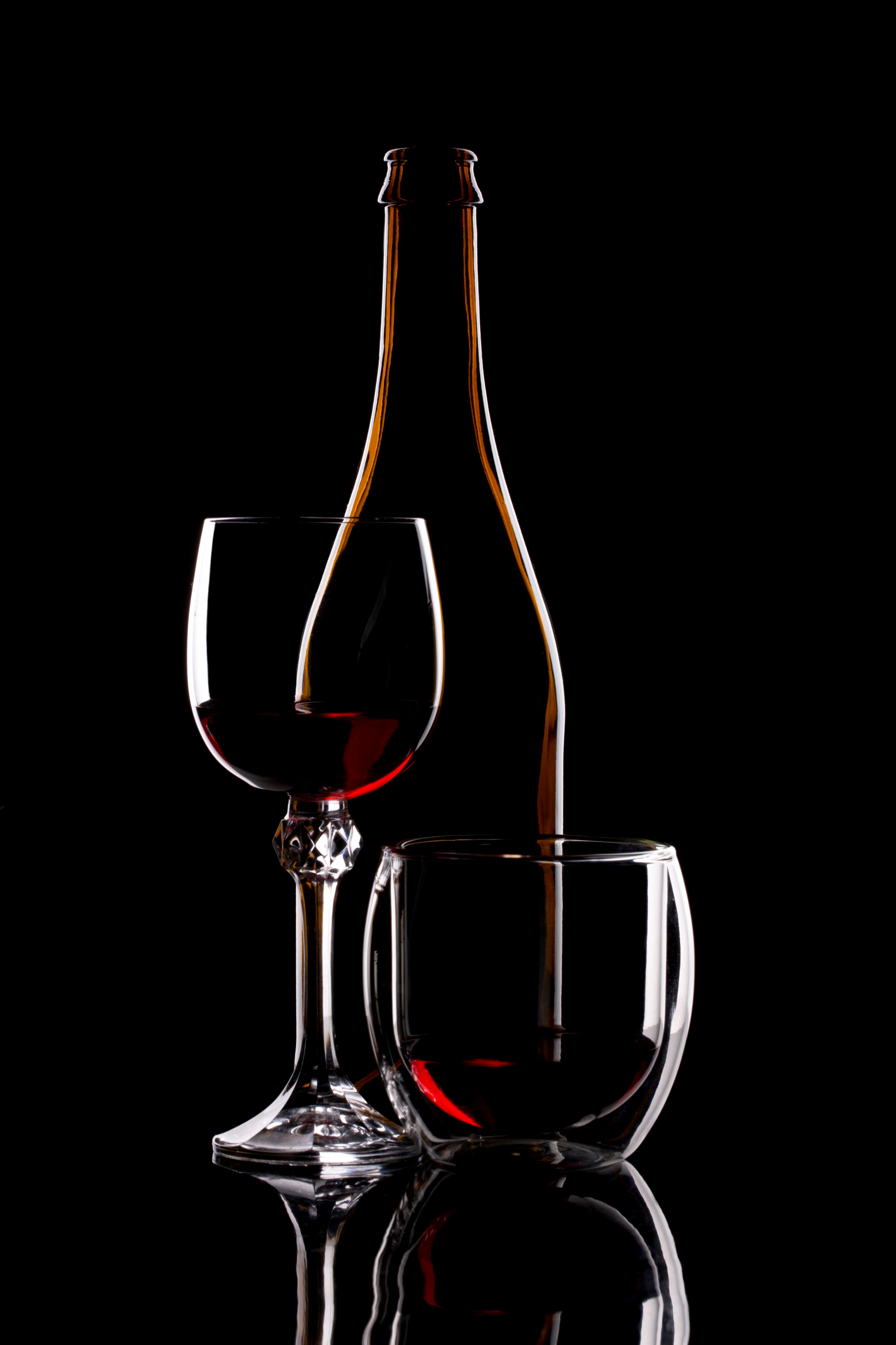 Elegant Red Wine Still Life on Black Background · Free Stock Photo