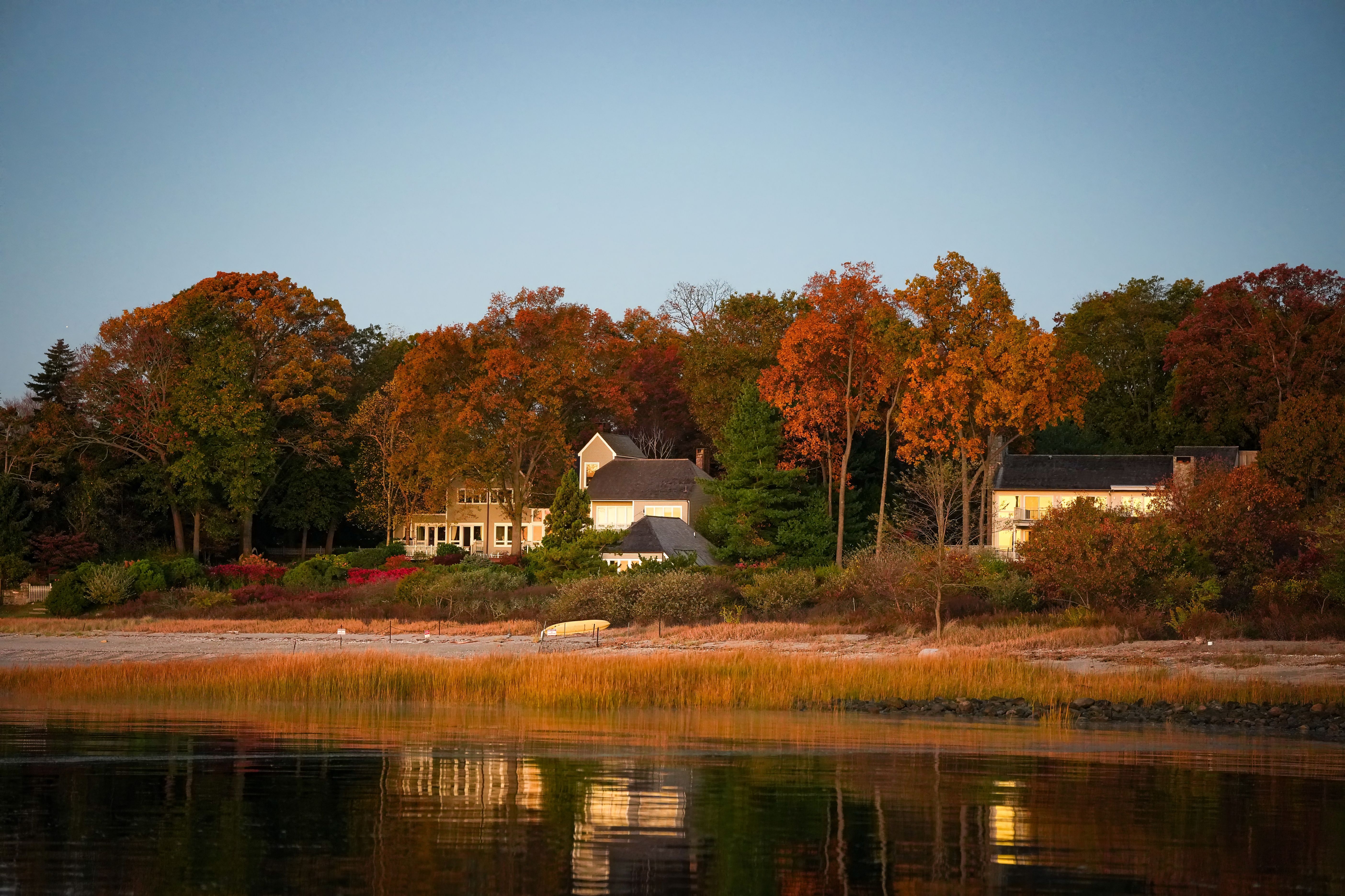 Autumn Waterfront Homes in Stamford, Connecticut · Free Stock Photo