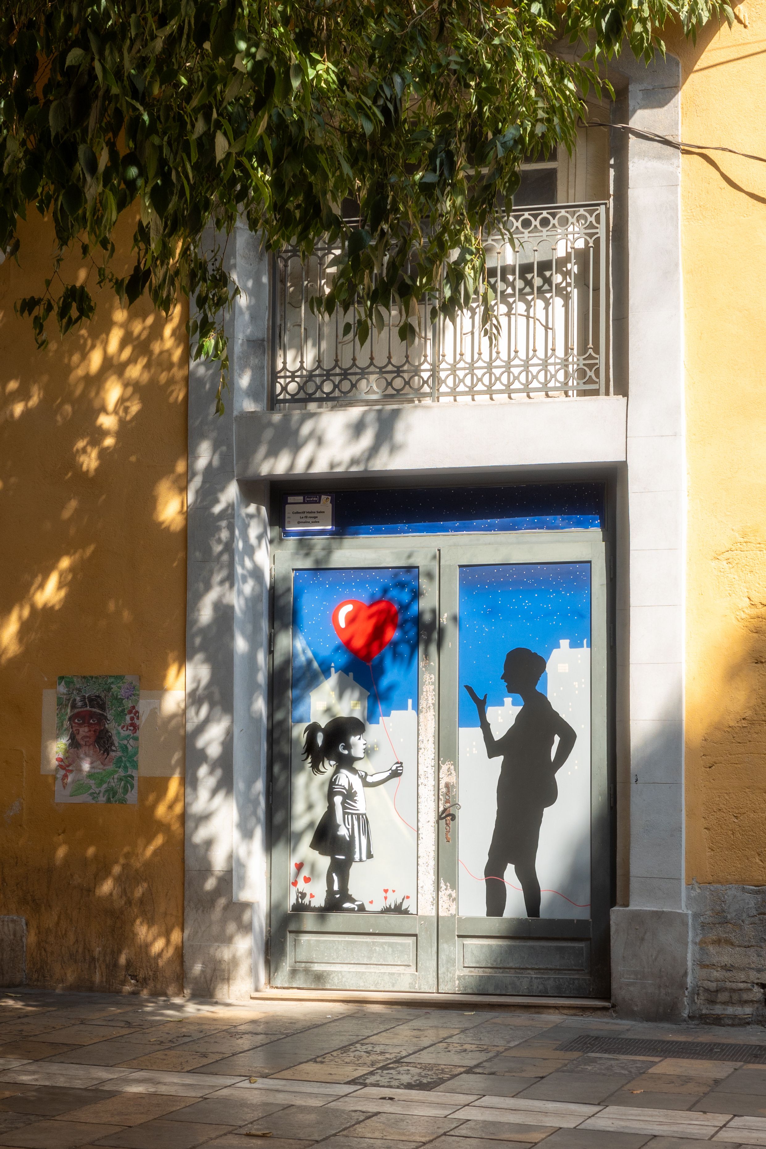 Colorful Street Art with Heart Motif on Doors · Free Stock Photo
