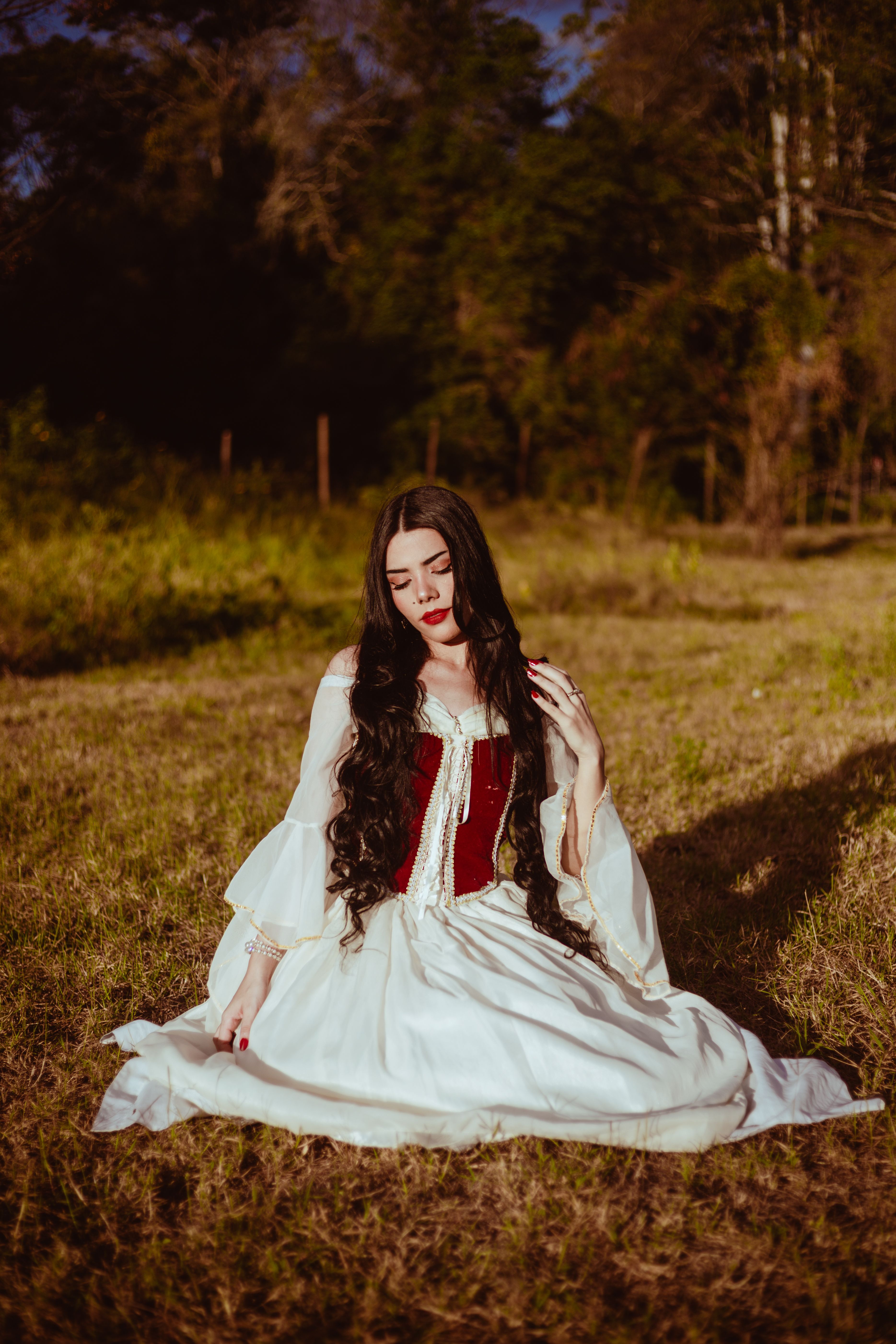 Romantic Medieval Maiden in Sunlit Meadow · Free Stock Photo
