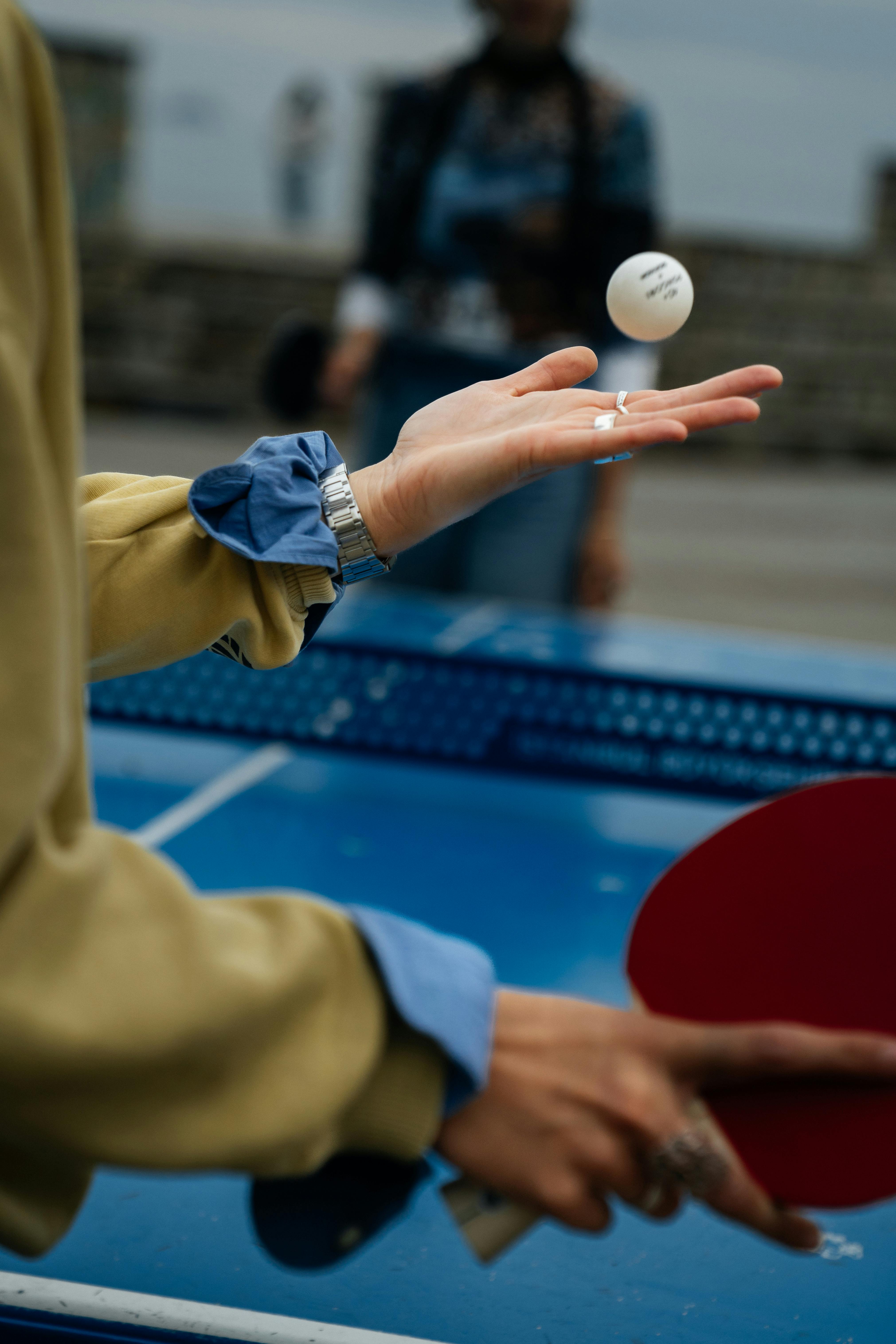 Dynamic Table Tennis Match Outdoor Close-Up · Free Stock Photo