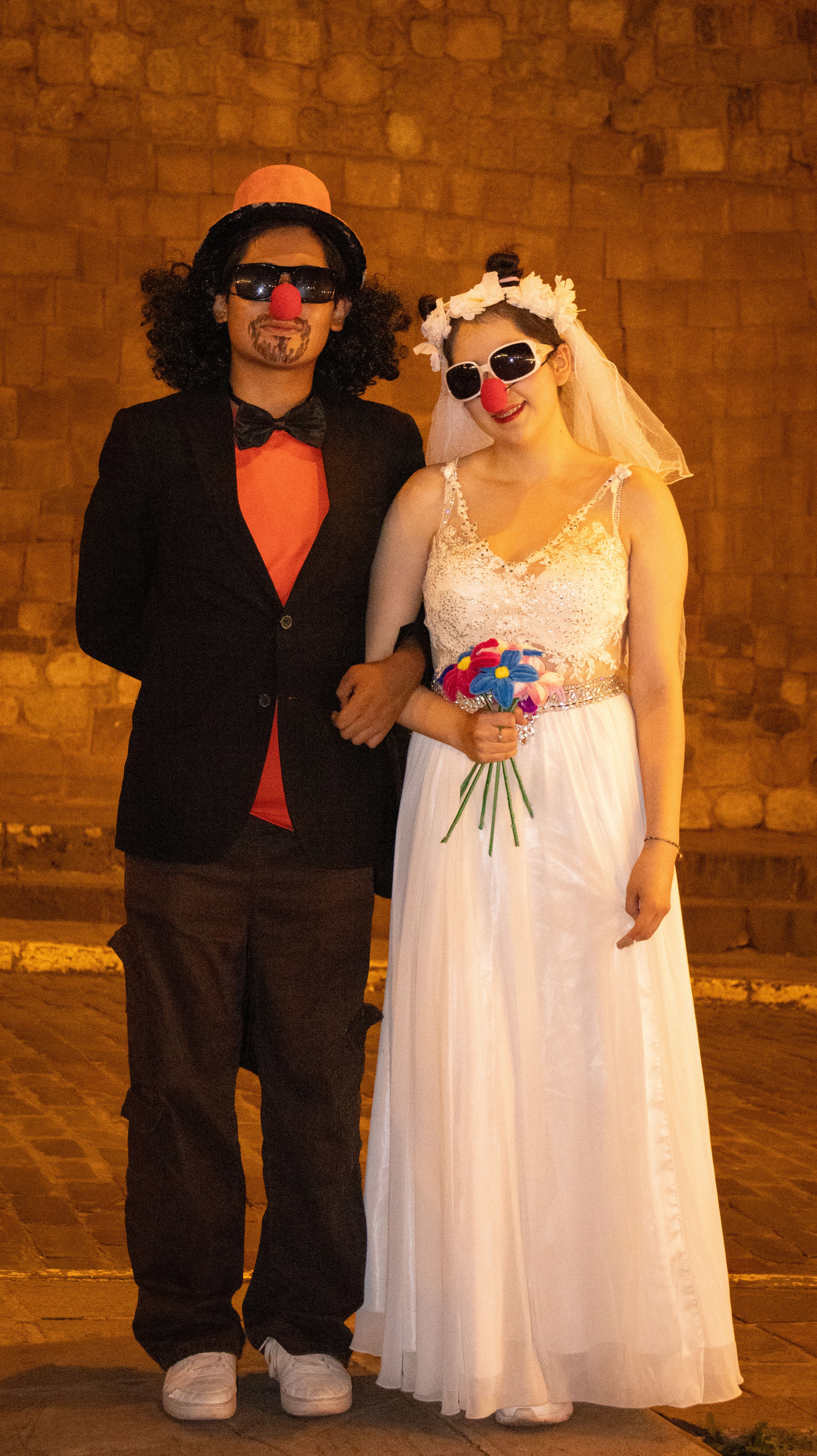 Clown-Themed Wedding Couple in Cusco · Free Stock Photo