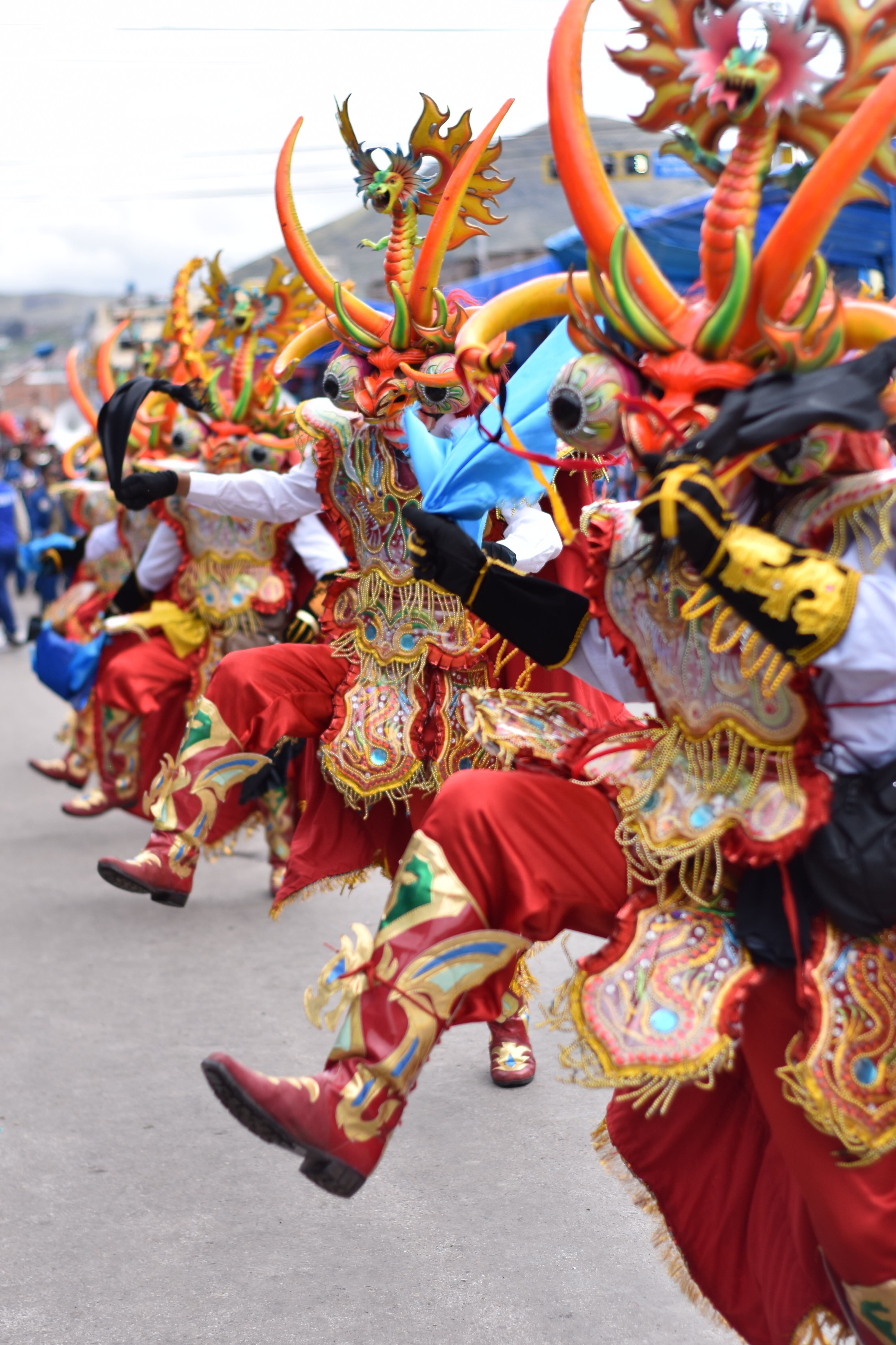 Colorful Diablada Festival Parade in Puno, Peru · Free Stock Photo