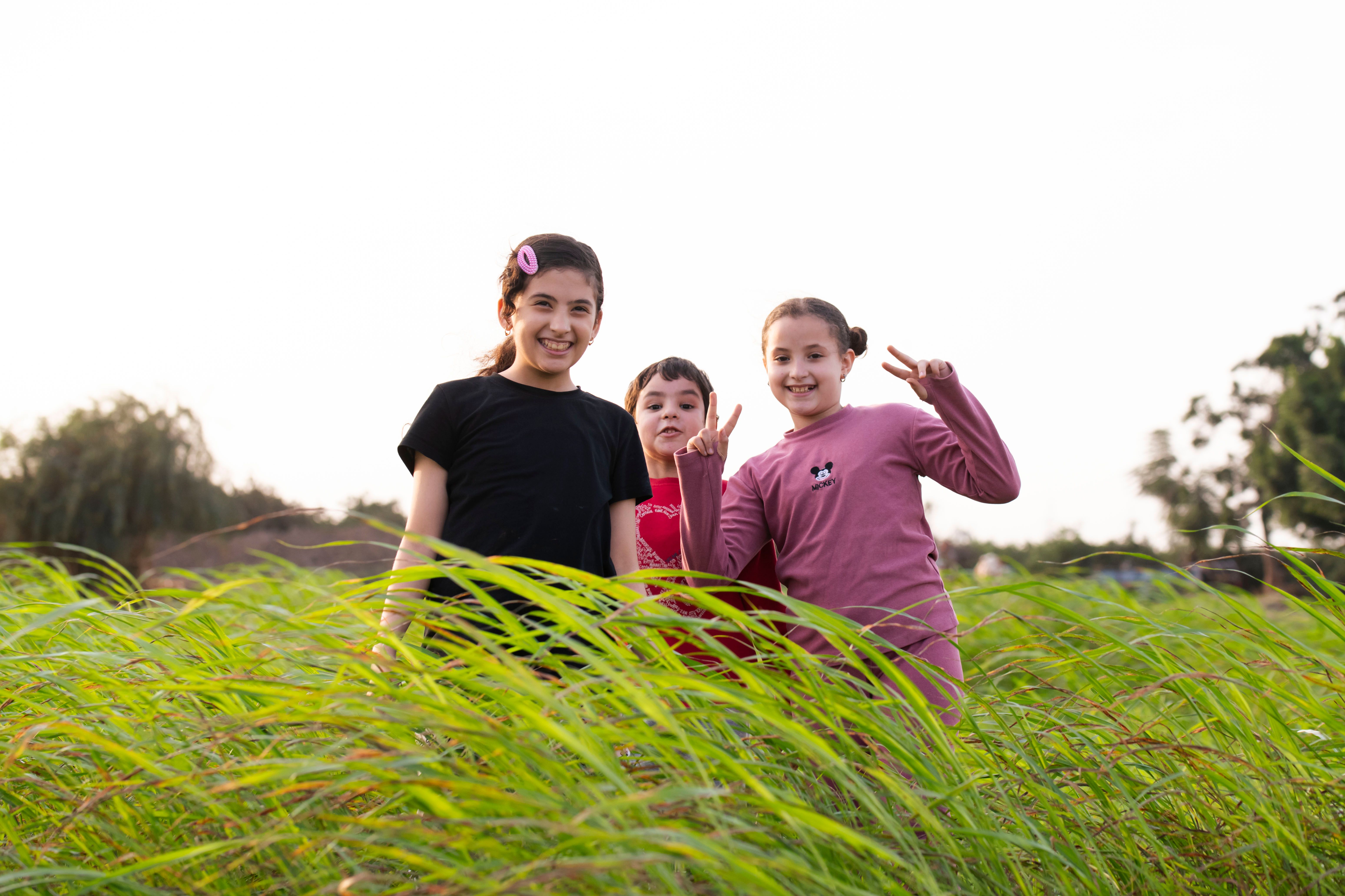 Children Enjoying Outdoor Play in Lush Field · Free Stock Photo