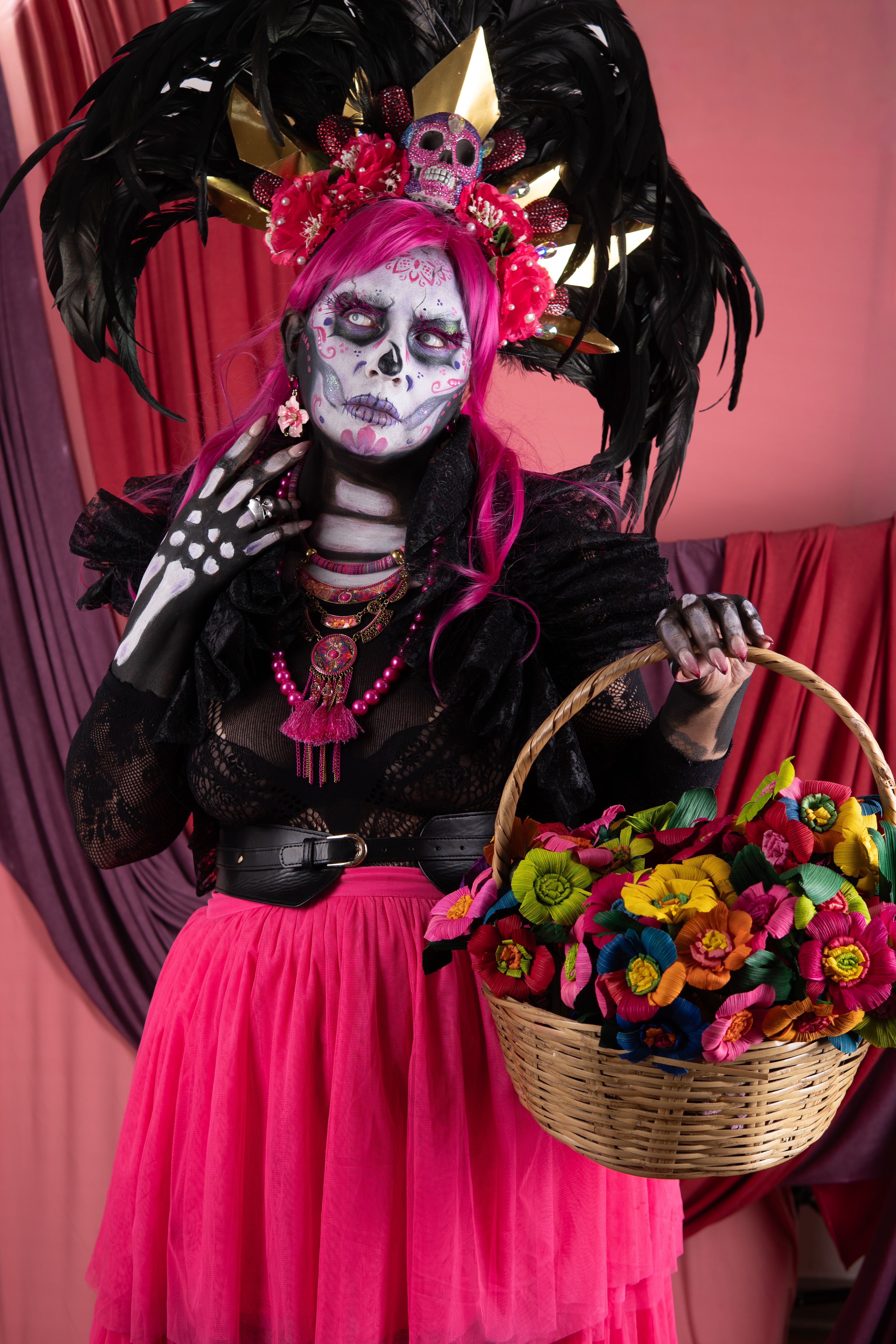 Colorful Catrina Portrait with Artistic Makeup · Free Stock Photo
