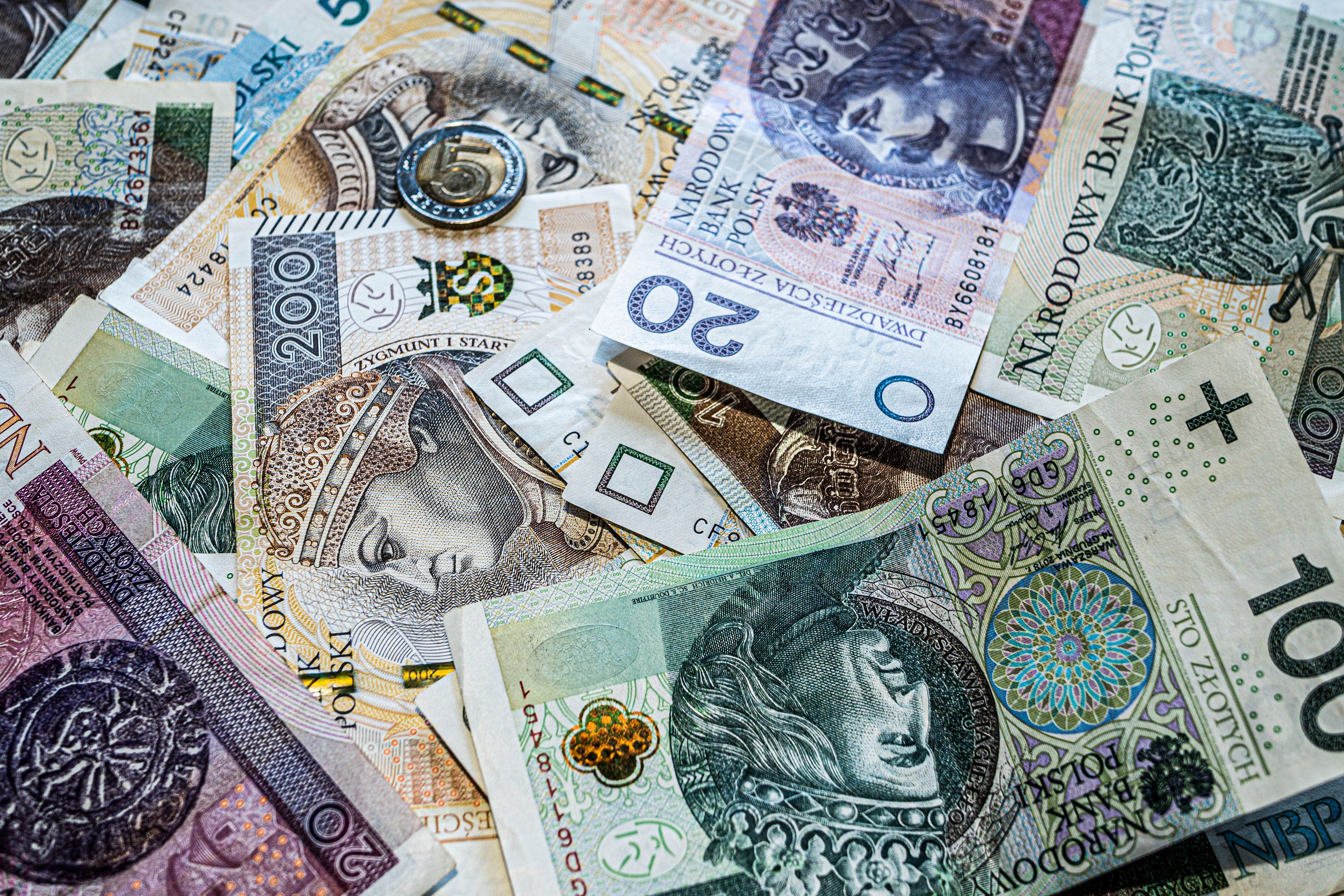 Assorted Polish Zloty Banknotes and Coins Close-Up · Free Stock Photo