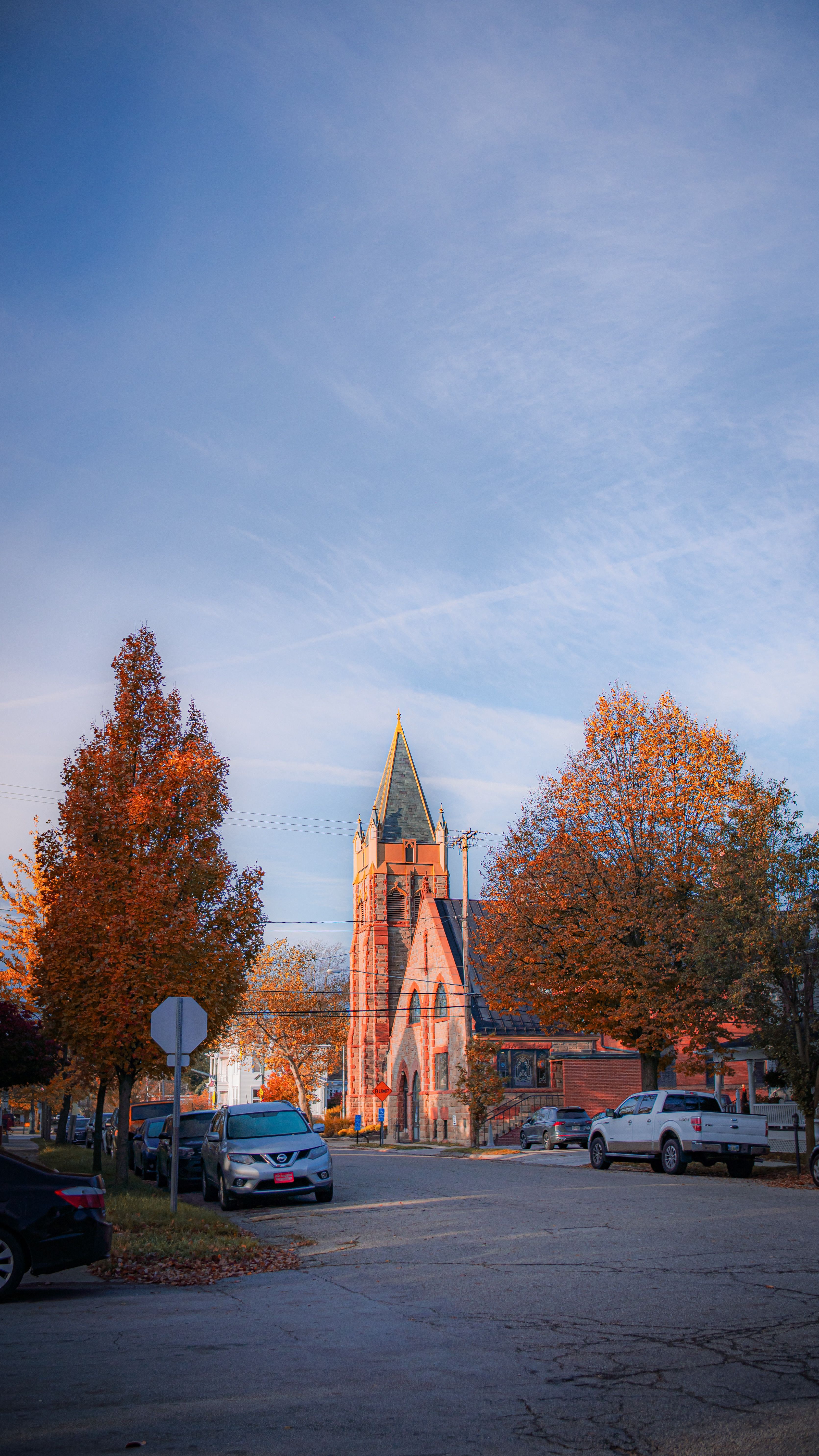 Charming Church Amidst Fall Foliage · Free Stock Photo