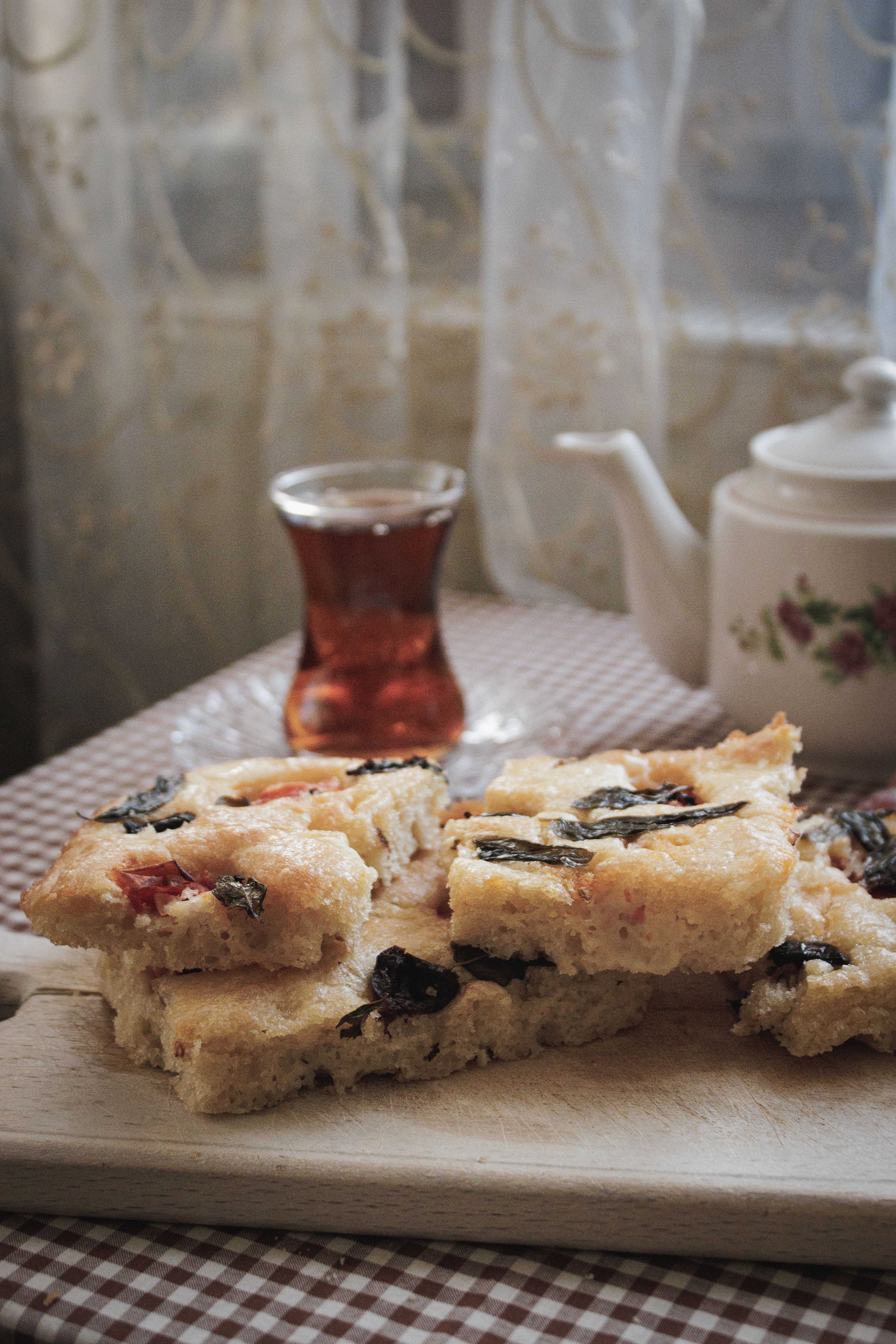 Rustic Tea Time with Pastries and Grapes · Free Stock Photo