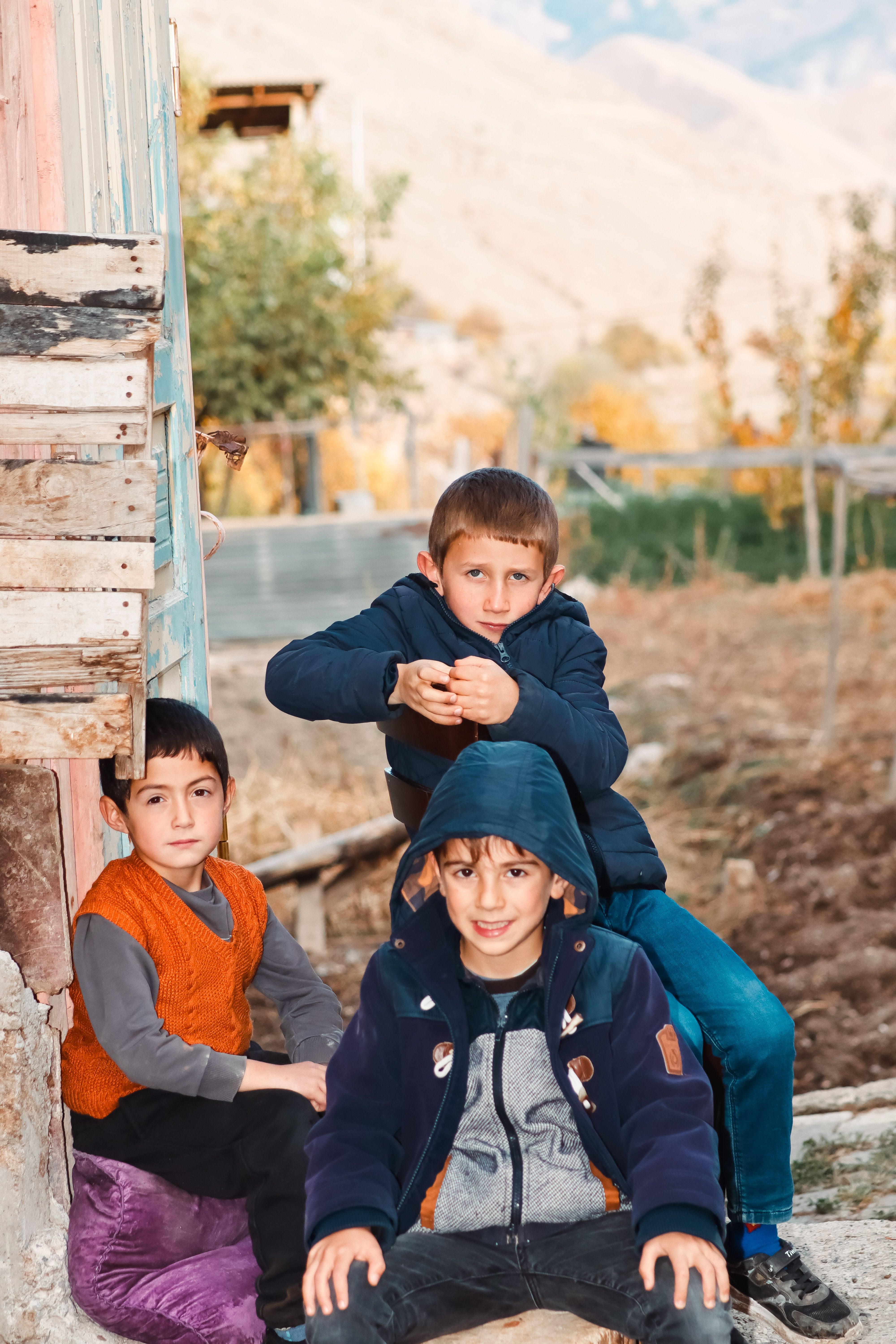 Playful Children Outdoors in Autumn Landscape · Free Stock Photo