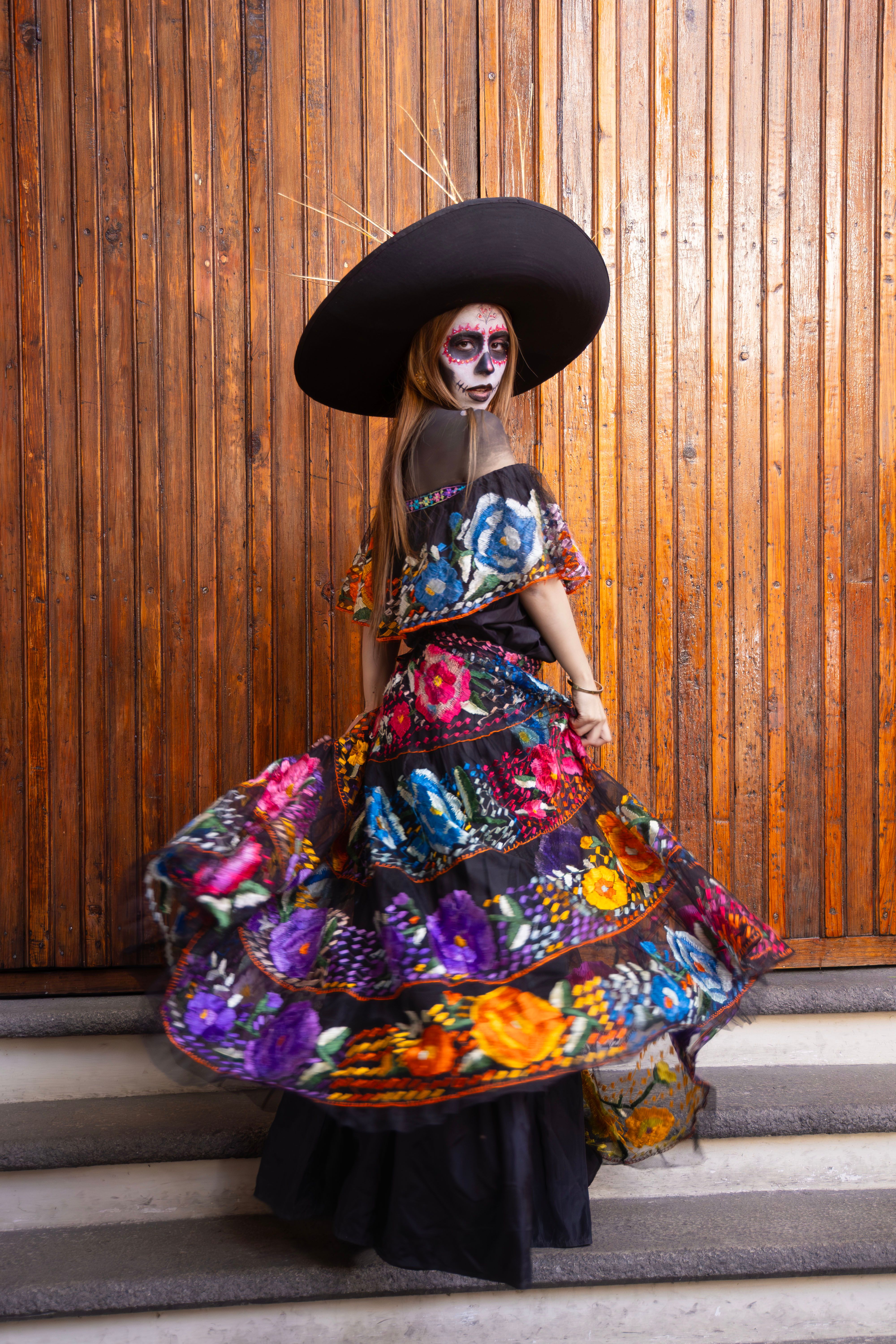 Colorful Catrina in Traditional Dress, Toluca · Free Stock Photo
