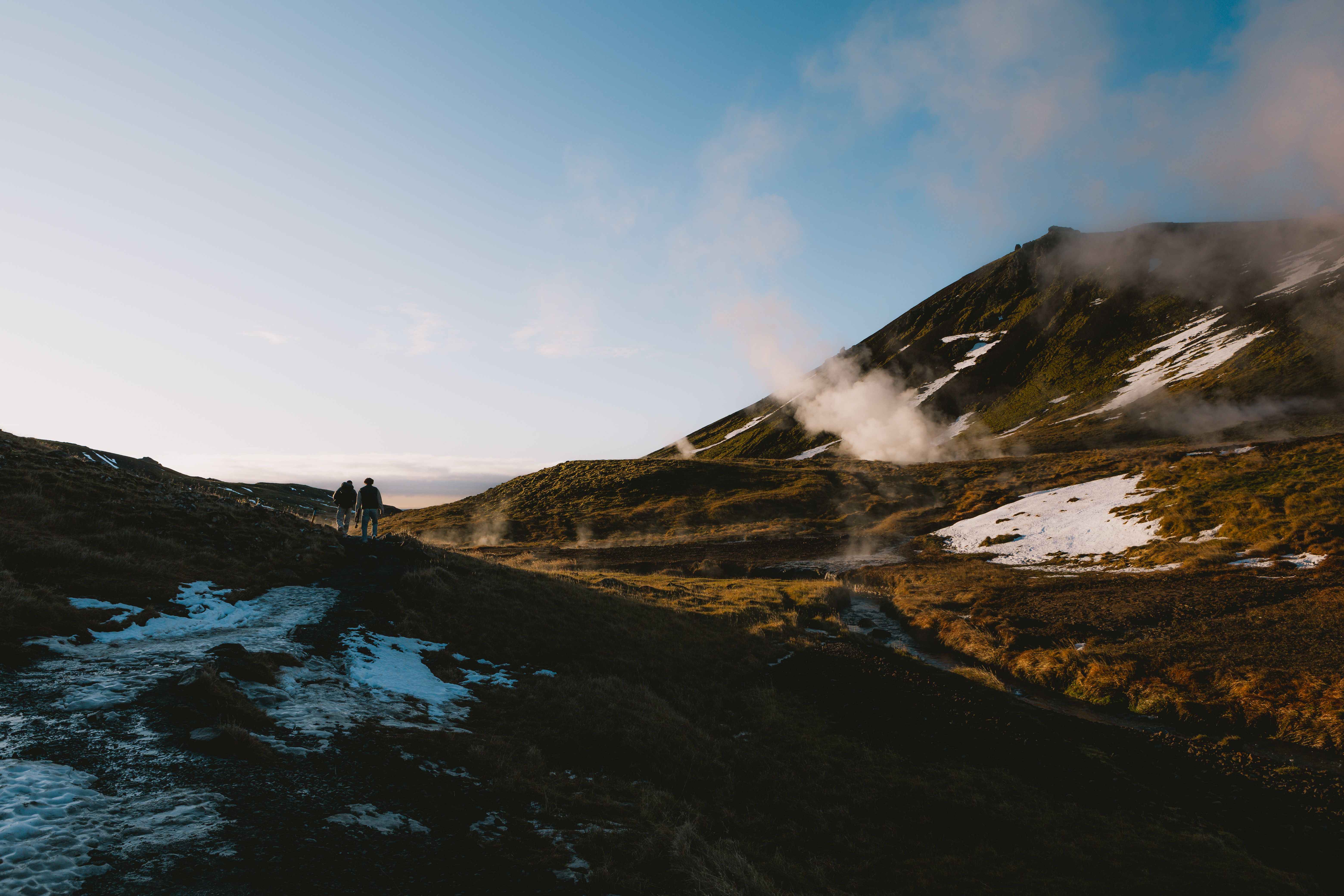 Winter Hike Through Icelandic Geothermal Landscape · Free Stock Photo